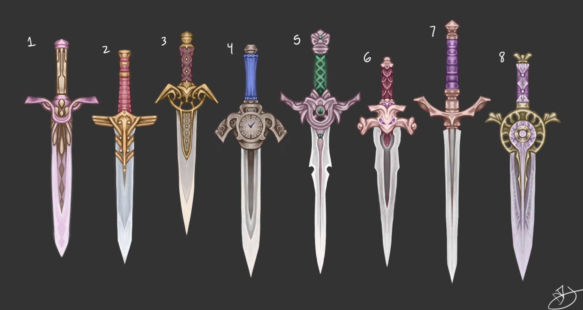 Sam Arehart - Magical Girl Short-Sword Concepts