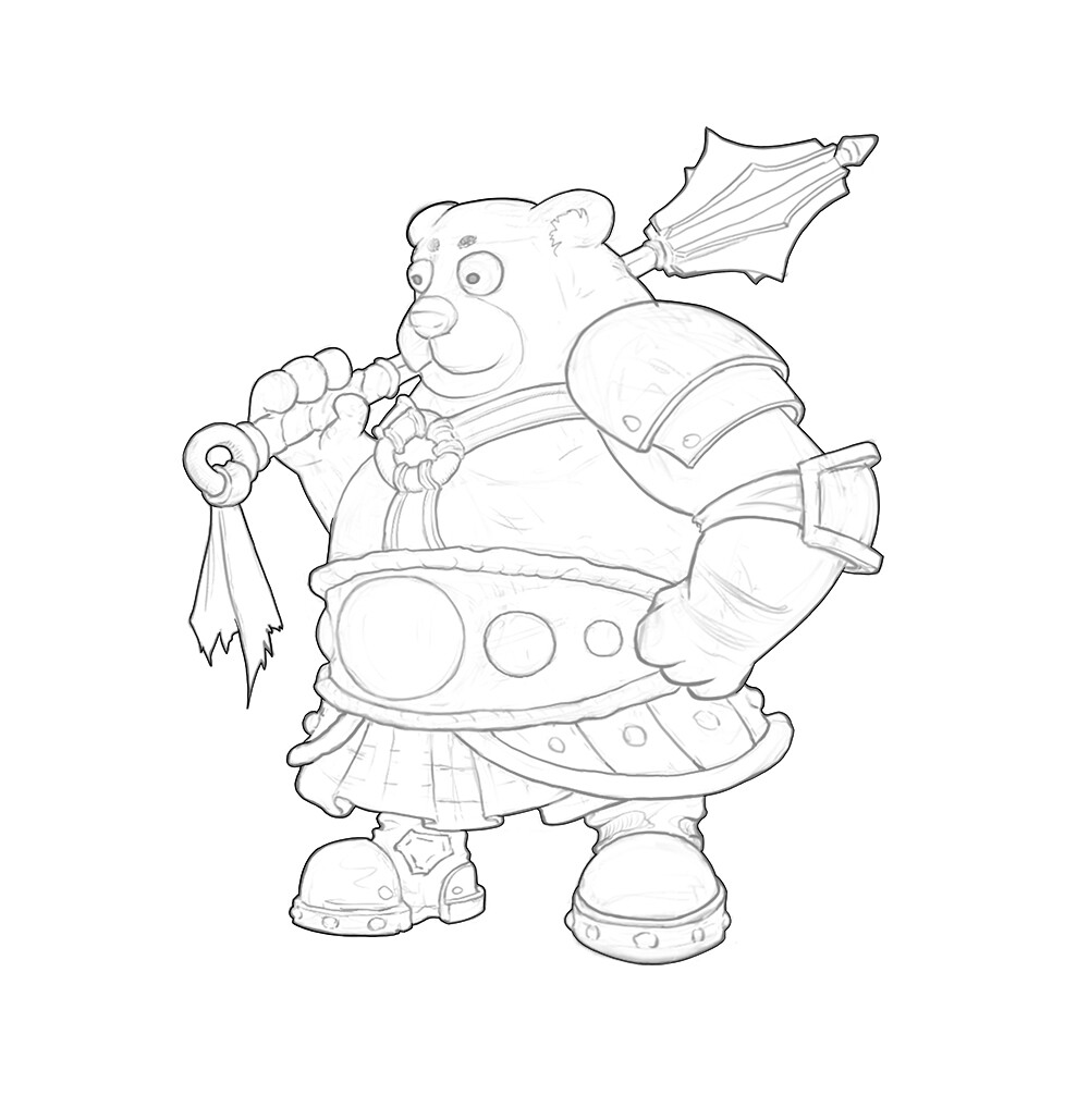 Bear Warrior Drawing