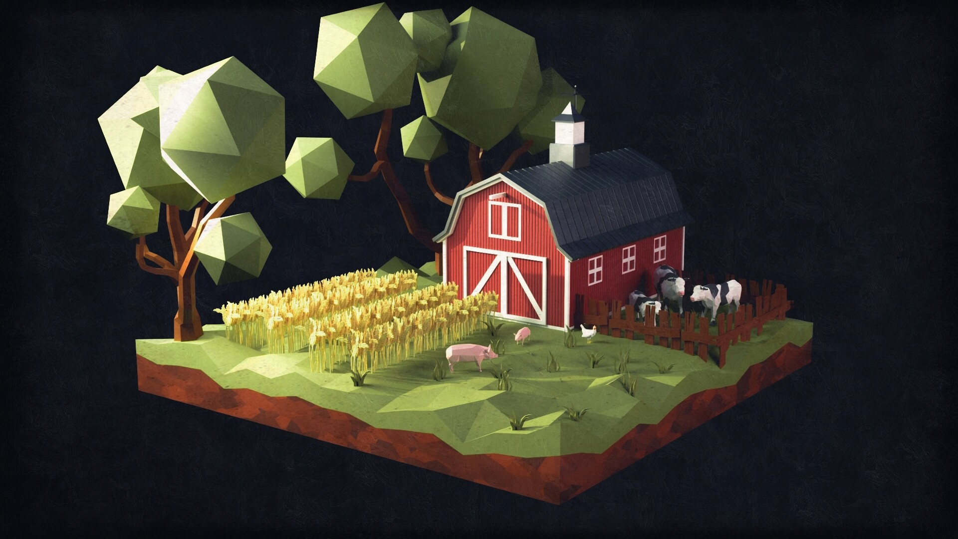 ArtStation - Farm Low Poly