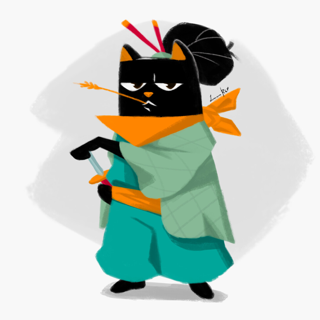 ArtStation - Samurai Cat