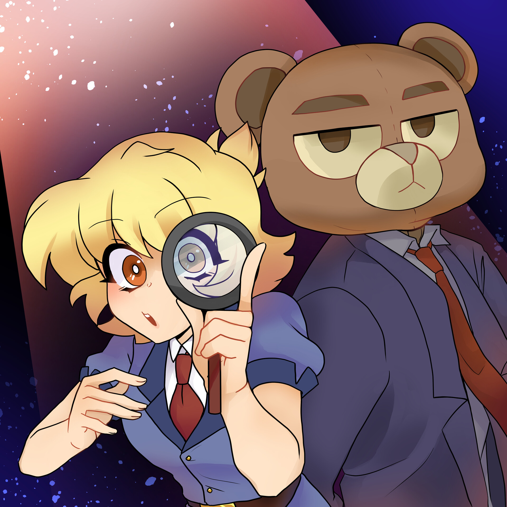 ArtStation - The Incredible Mr. Detective Bear - Webtoon Cover Artwork