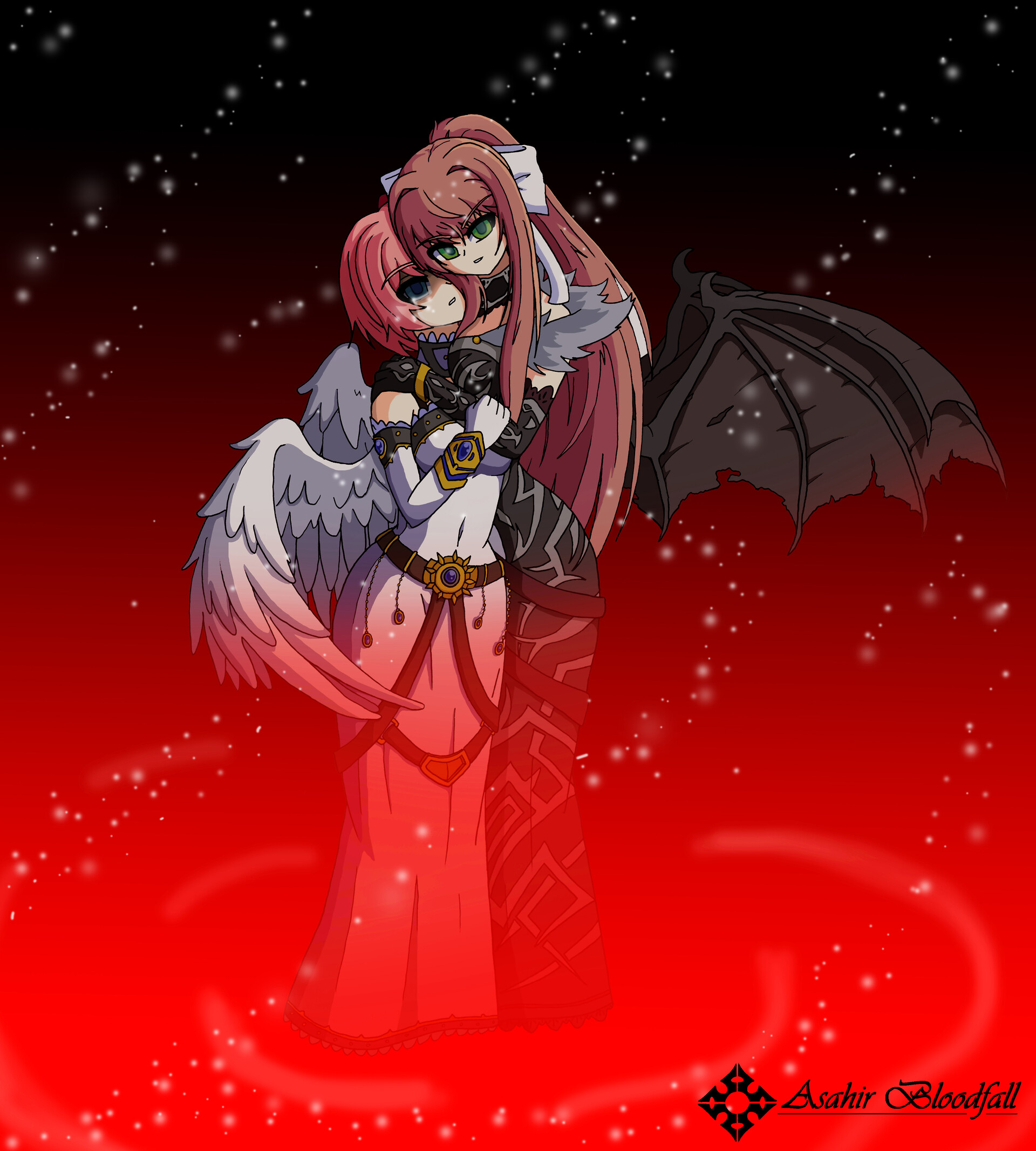 ArtStation - Angel and Demon (Sayori and Monika)