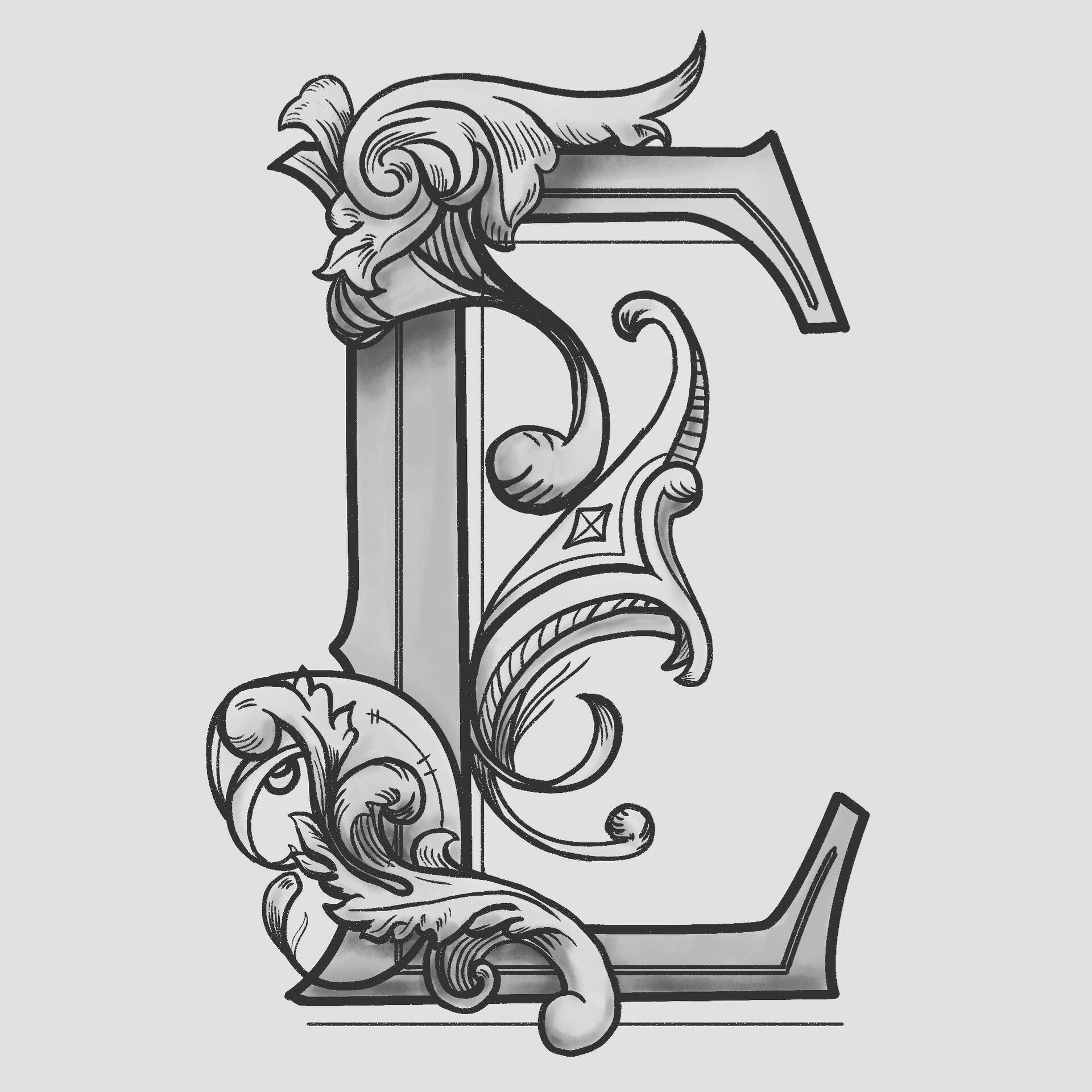 ArtStation - Monogram letter E