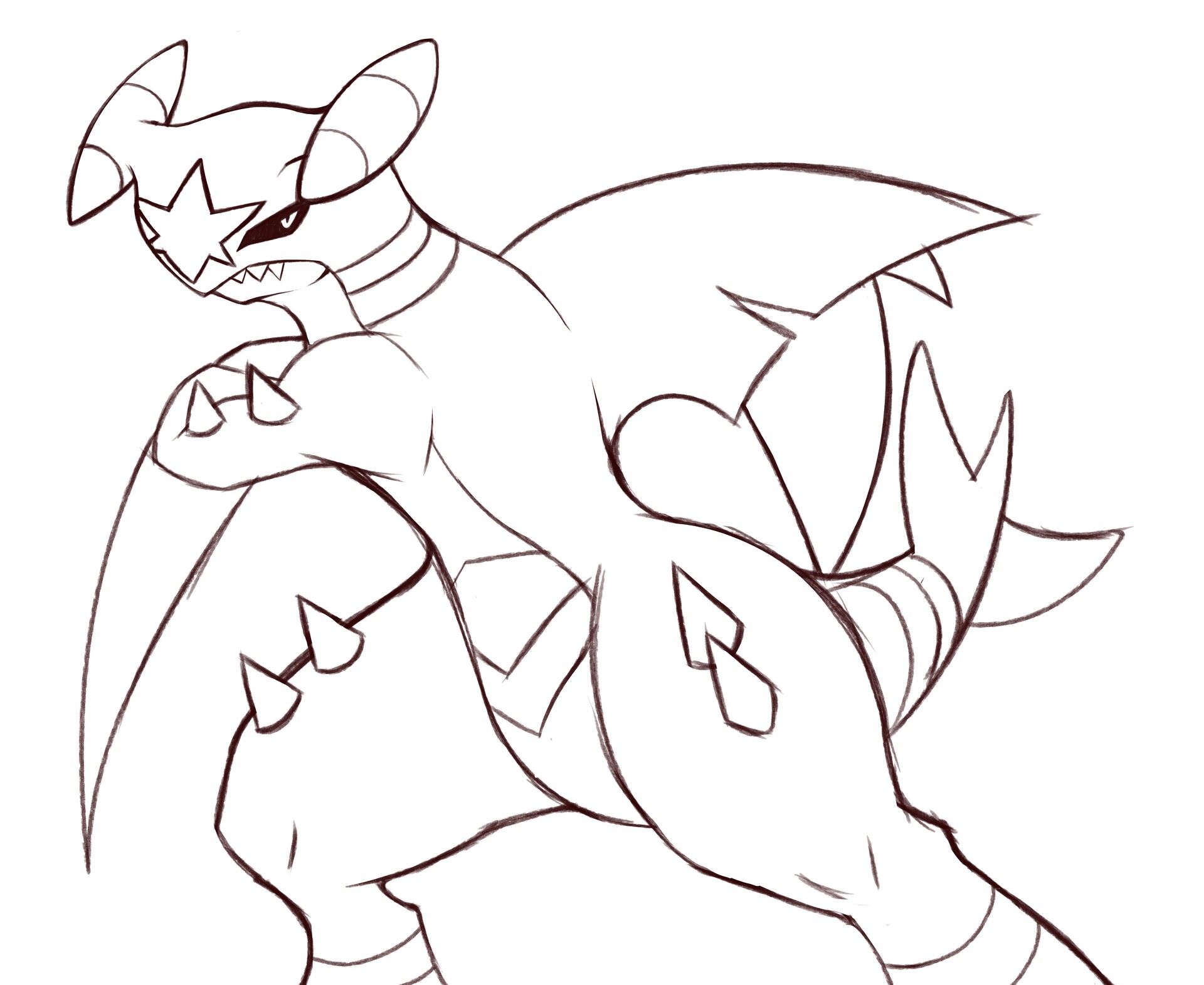 pokemon coloring pages mega garchomp