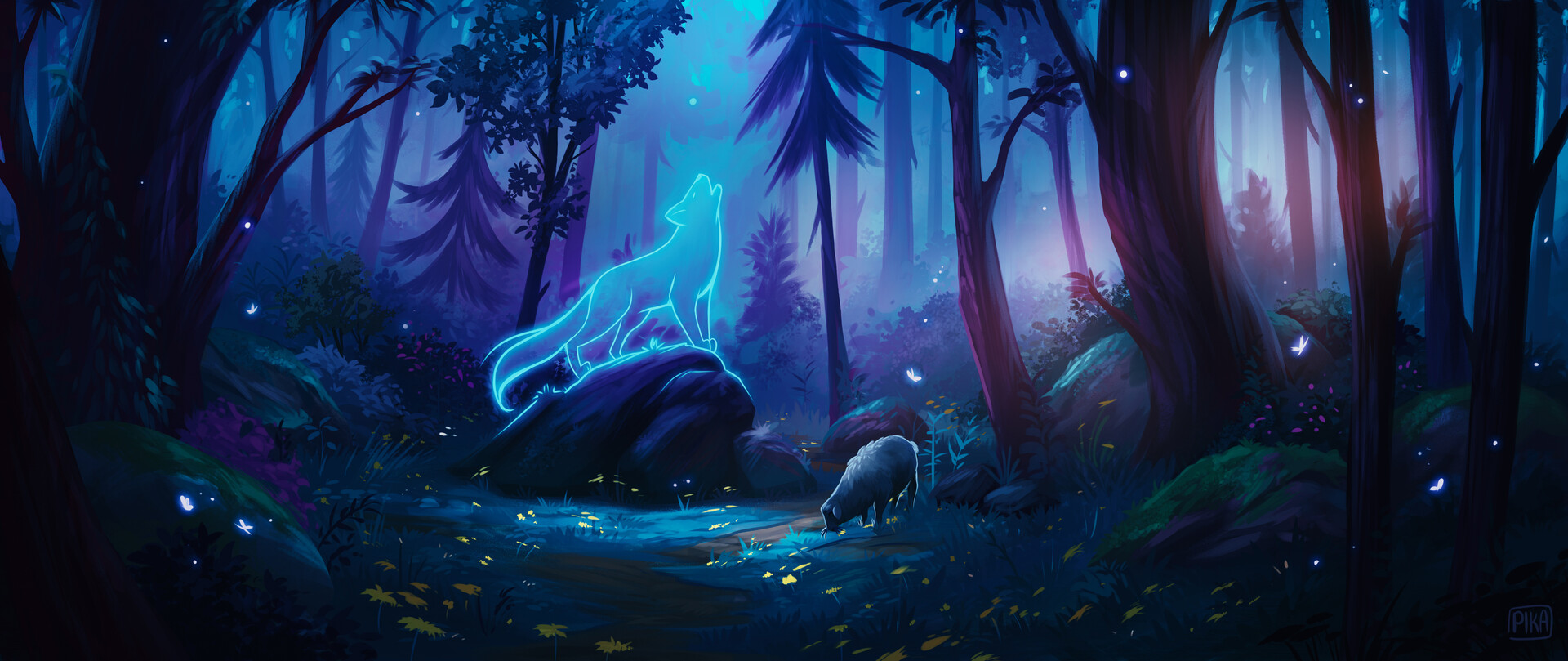 ArtStation - Lonely Spirit Wolf