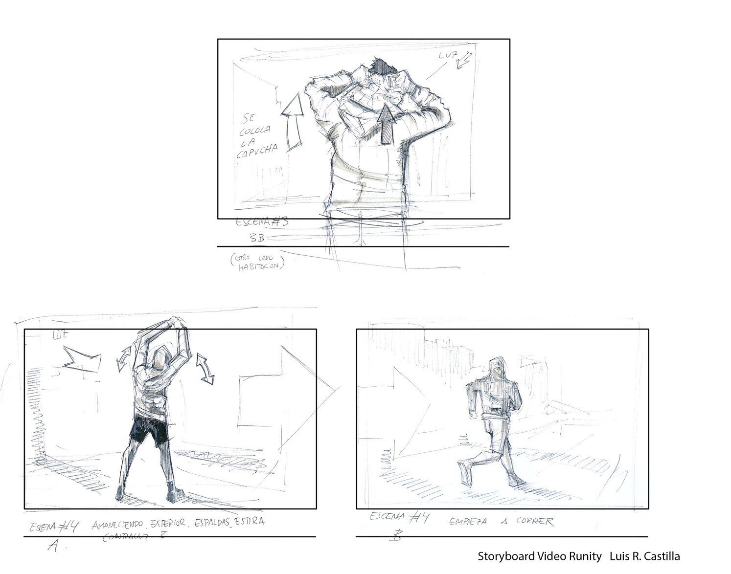 Luis Castilla Rosa - Storyboard for video advertising mobile sports ...