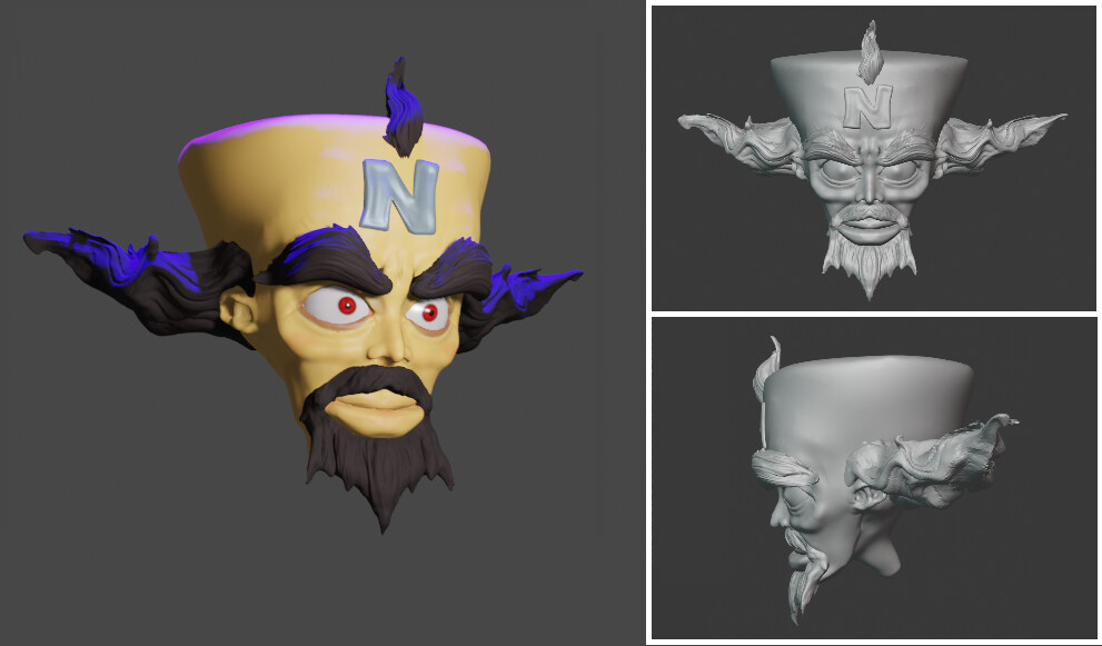 ArtStation - Dr. Neo Cortex - Head sculpt