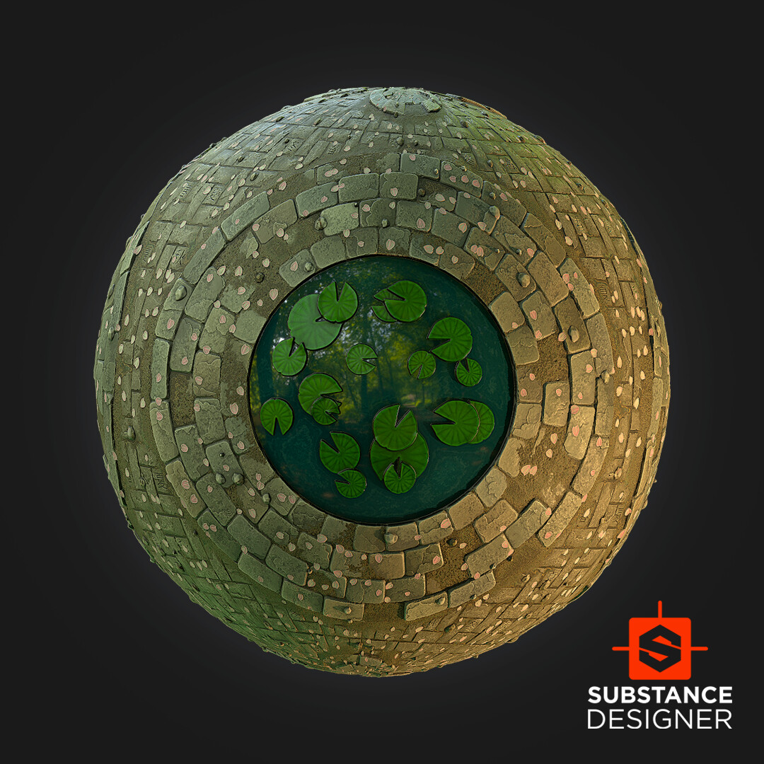 ArtStation - Substance Designer - Cherry Blossom Pond