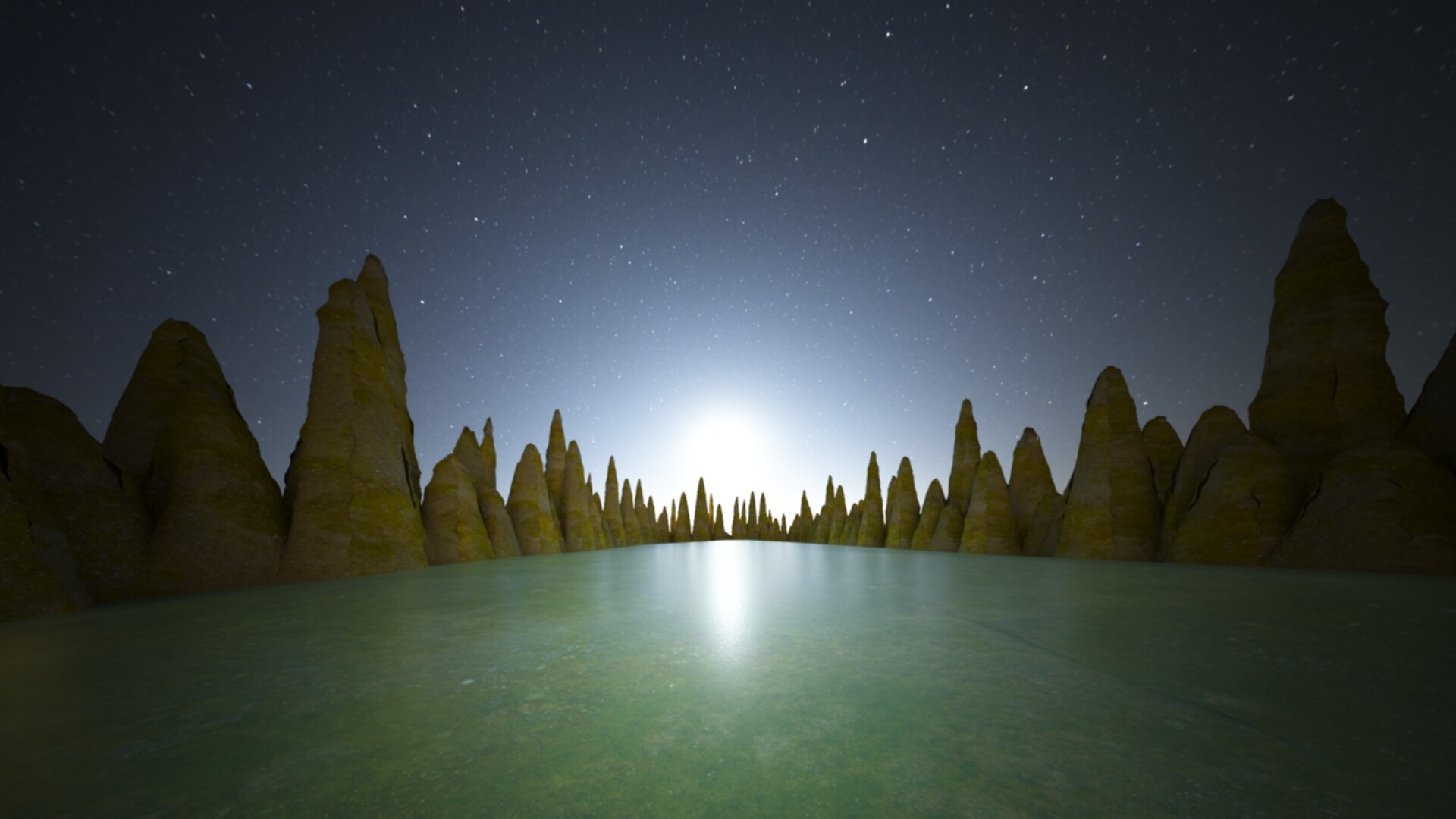 Chandraprabh Shah - 3D Natural Scene With Mountains And Water..Day ...