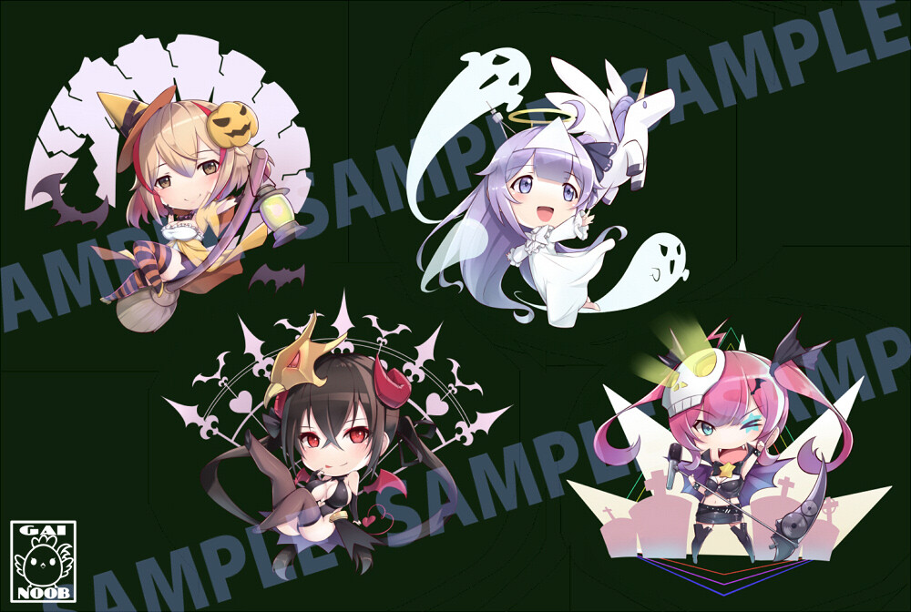ArtStation - [Commission] Azur Lane Halloween chibi set!