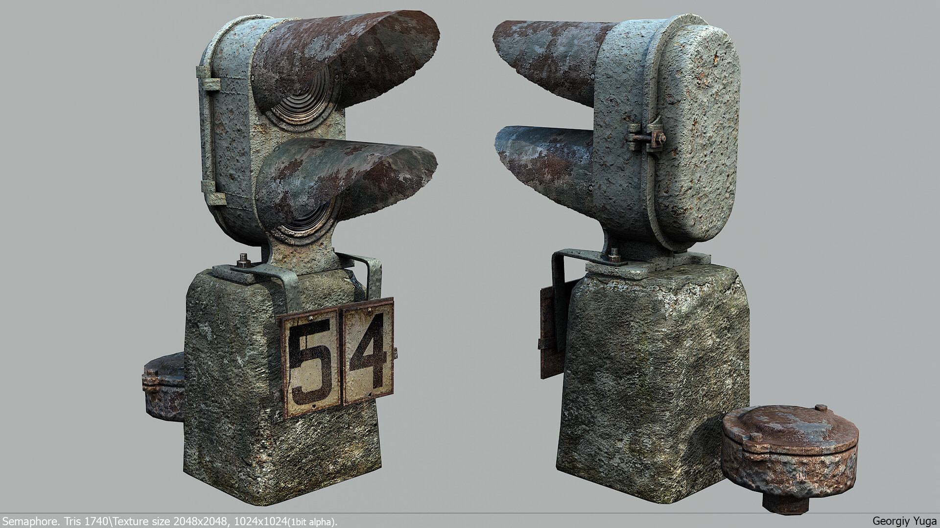 ArtStation - Soviet Railway Traffic Lights - 3D model.