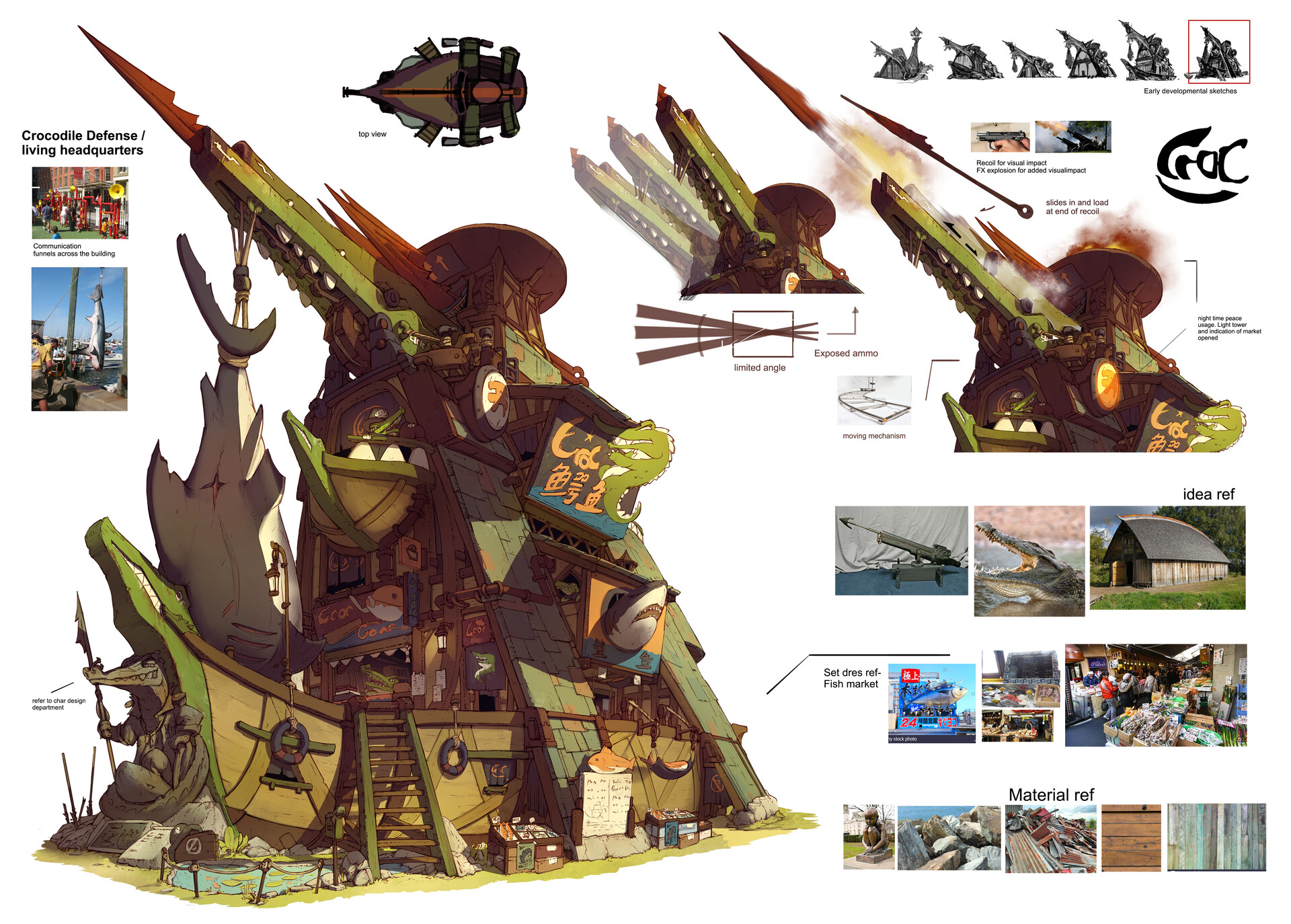 ArtStation - Animal tower 7 (Croc Tower/ living quarters)