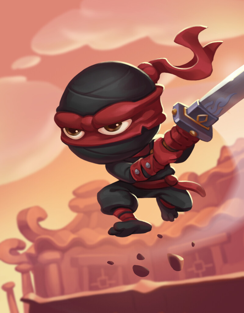 ArtStation - Chibi Fighters - Crimson Ninja