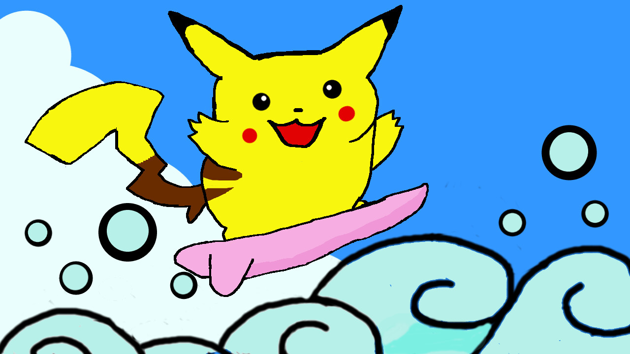 ArtStation - Pokemon TCG Pikachu Surf