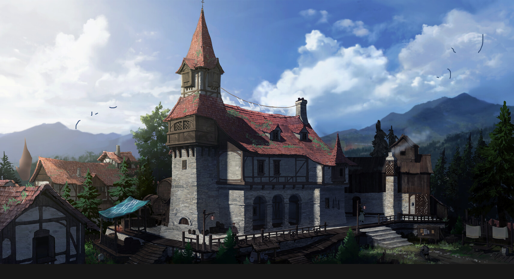 ArtStation - medieval village_1