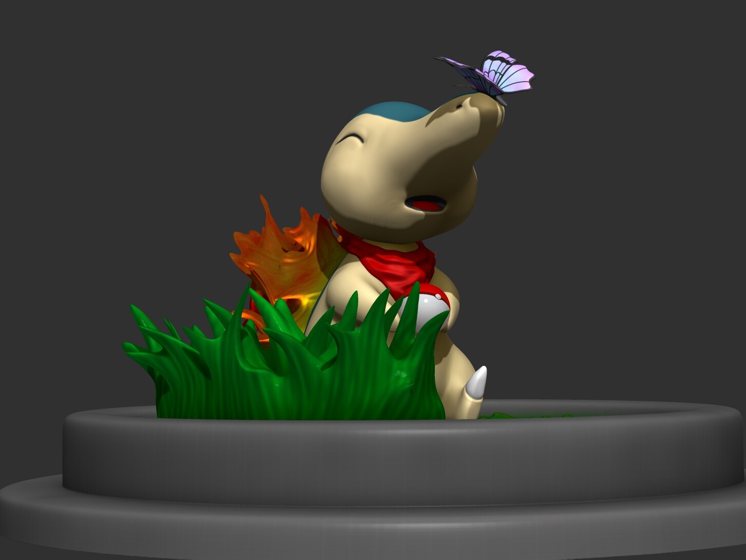 Mario F.F Gallo - Pokemon Cyndaquil Sculpture