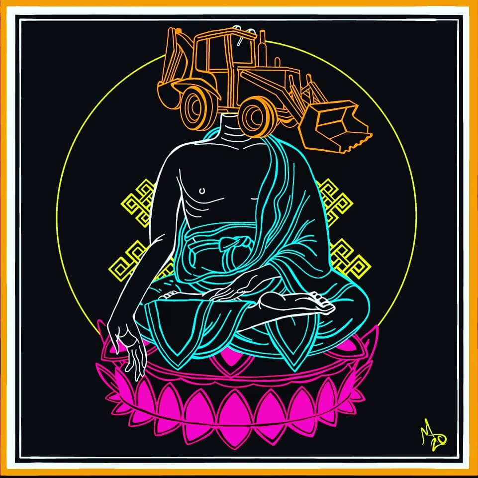 ArtStation - Buddha In a traffic jam