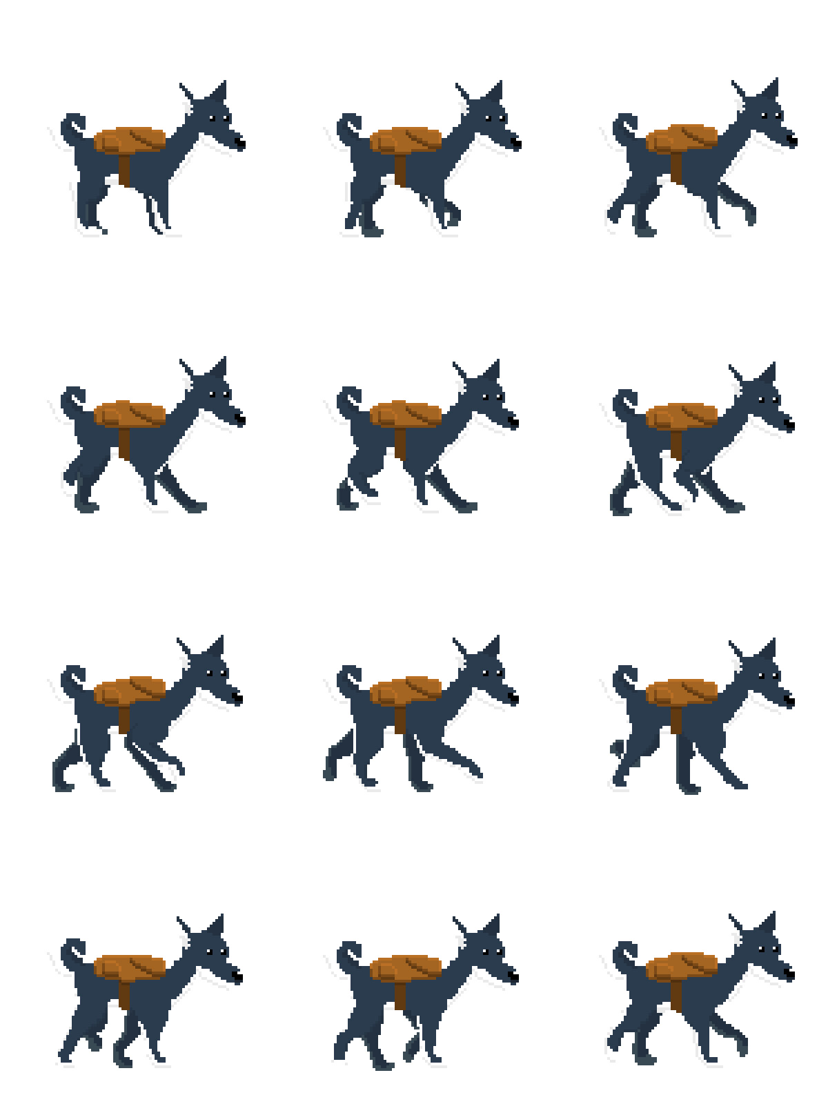 dog walking sprite sheet