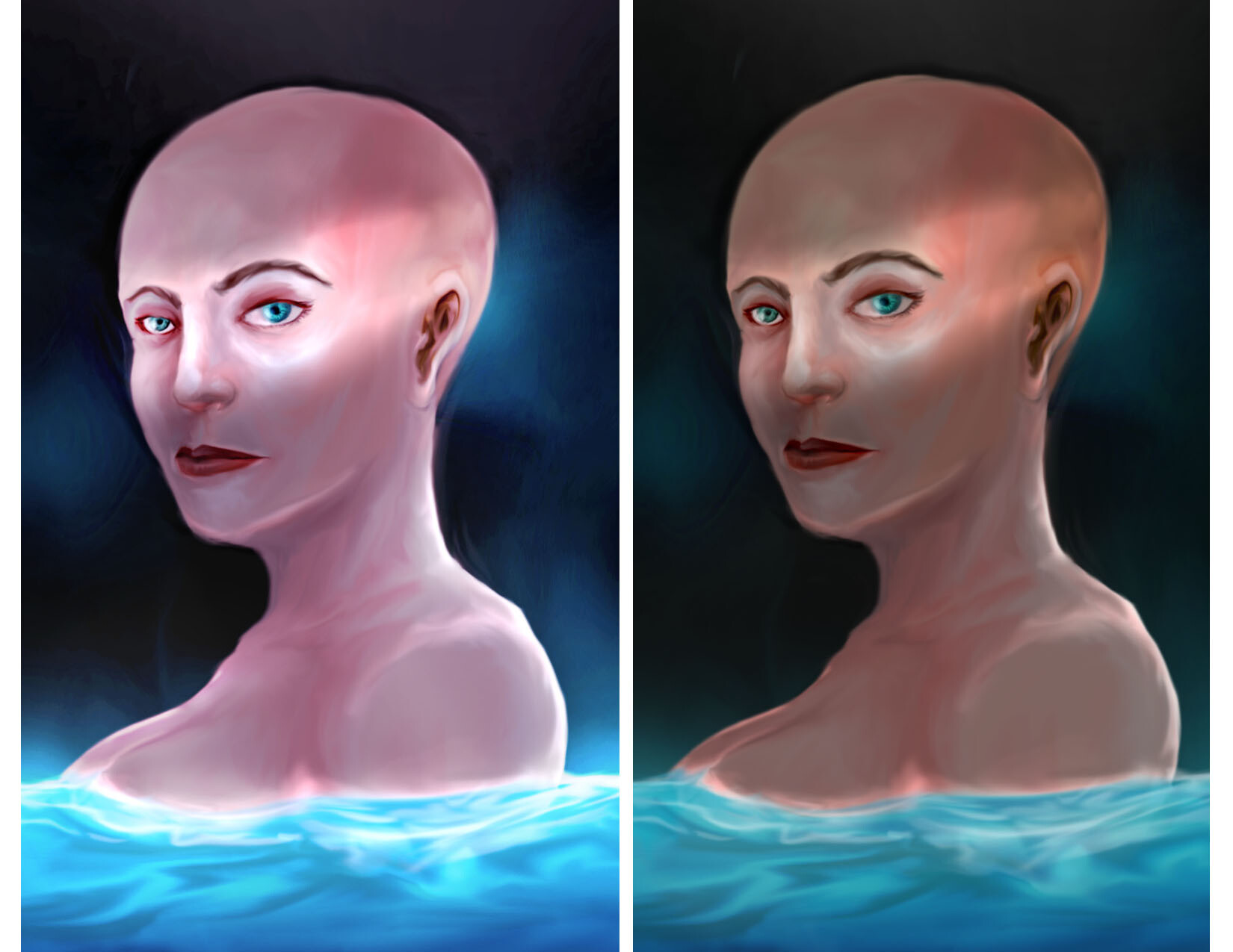 ArtStation - Bald Lady in the water
