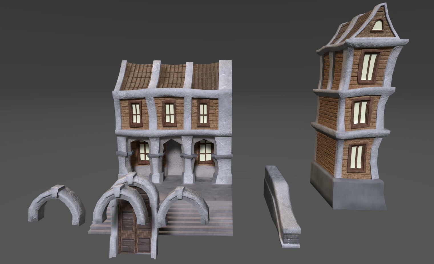 ArtStation - Town hall texturized in Substance Painter