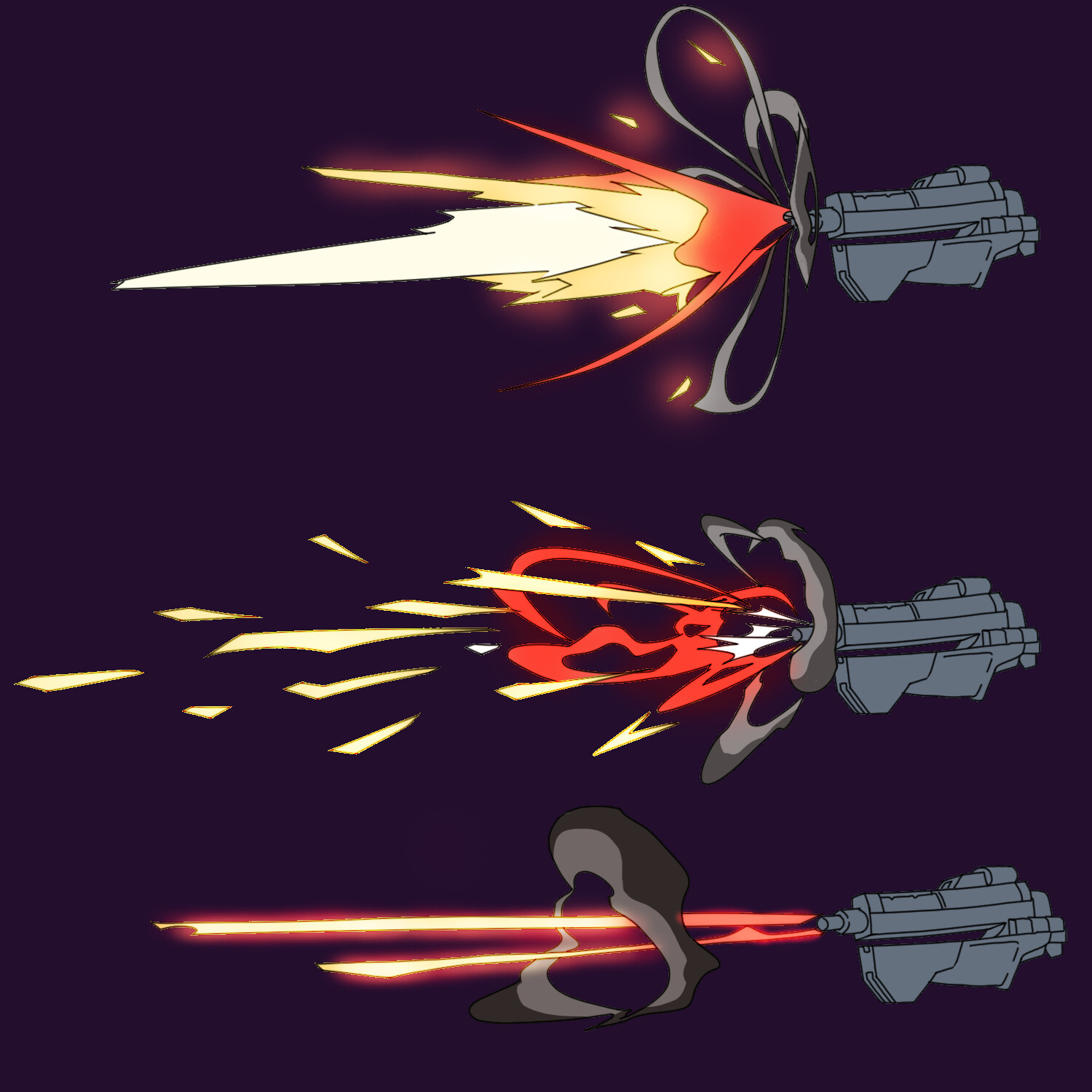 ArtStation - Muzzle Flashes for 2d Animation style