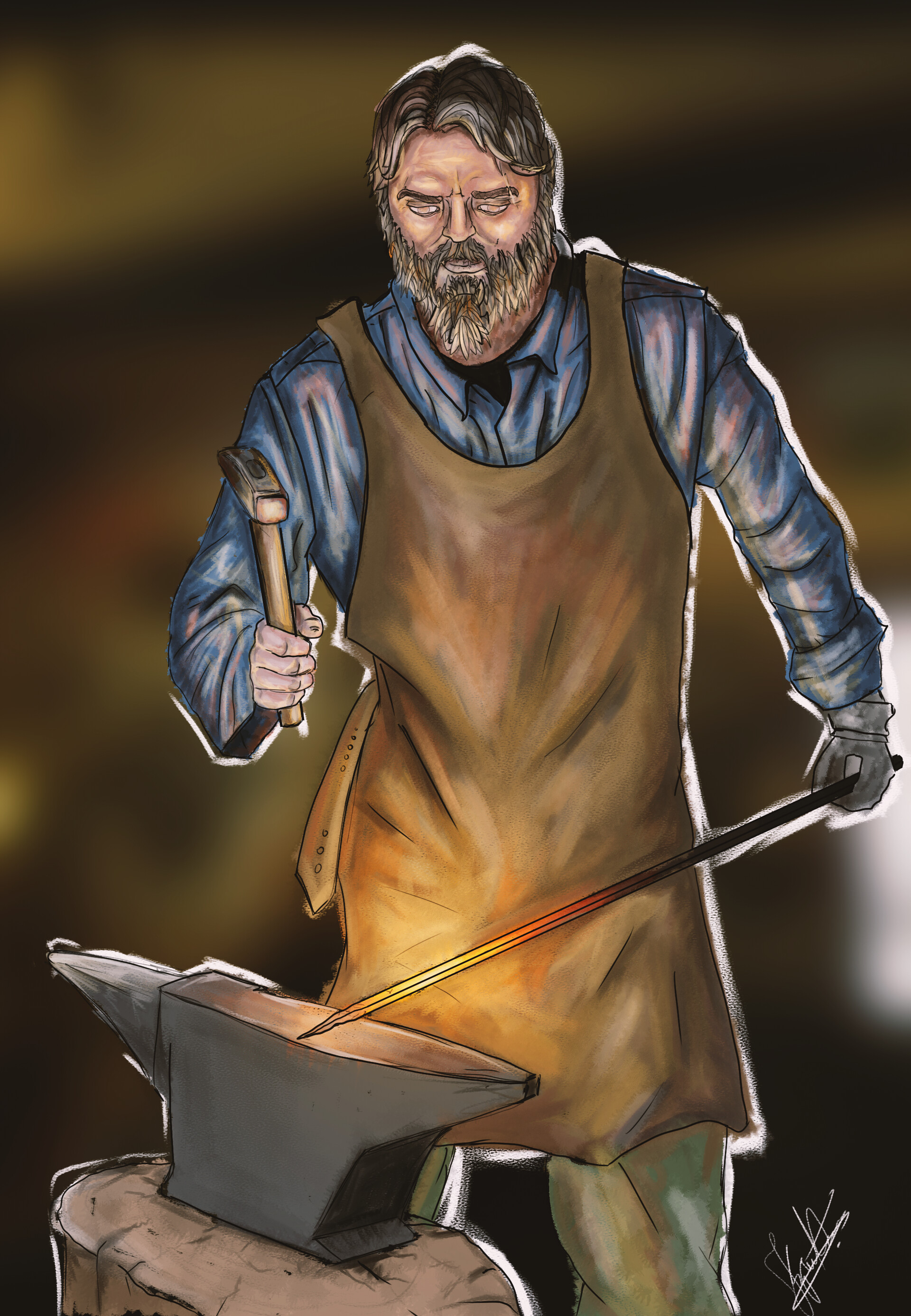 ArtStation - Forging a sword - digital tablet