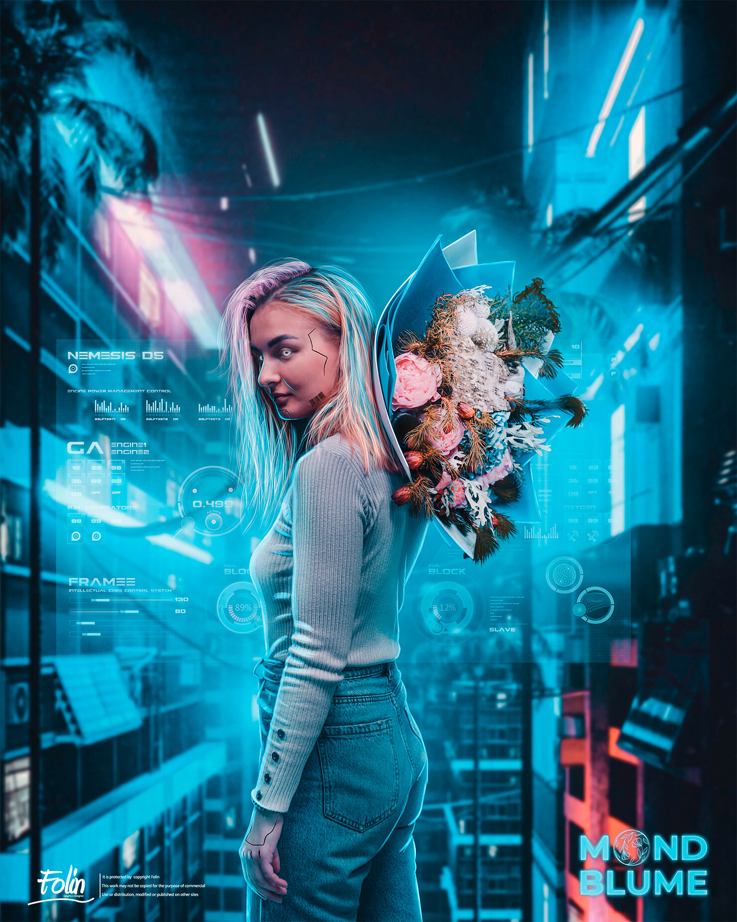 ArtStation - Flowers Cyberpunk