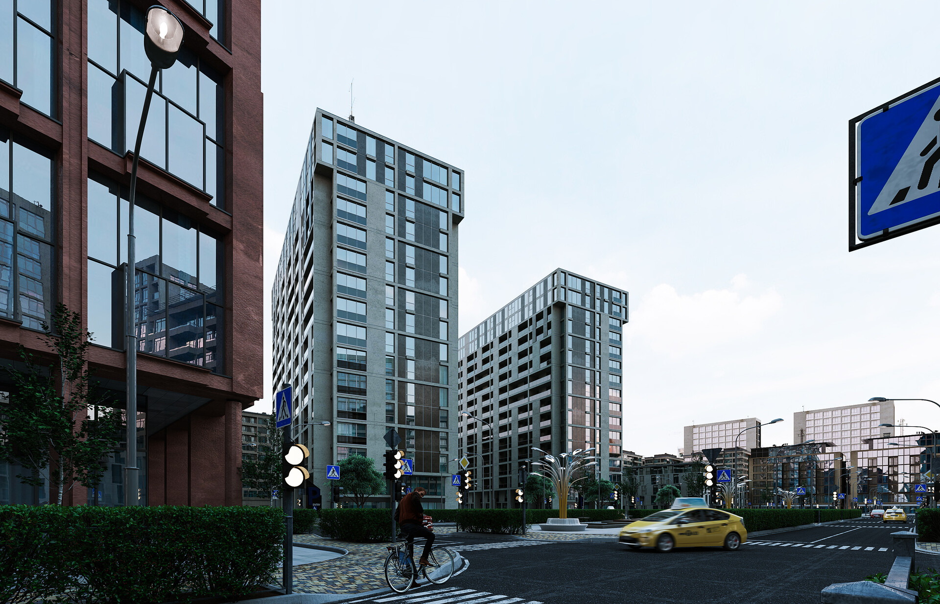 ArtStation - Residential Complex In Early Morning | Archviz