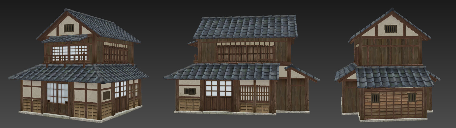ArtStation - Background_japanese building_hand texture