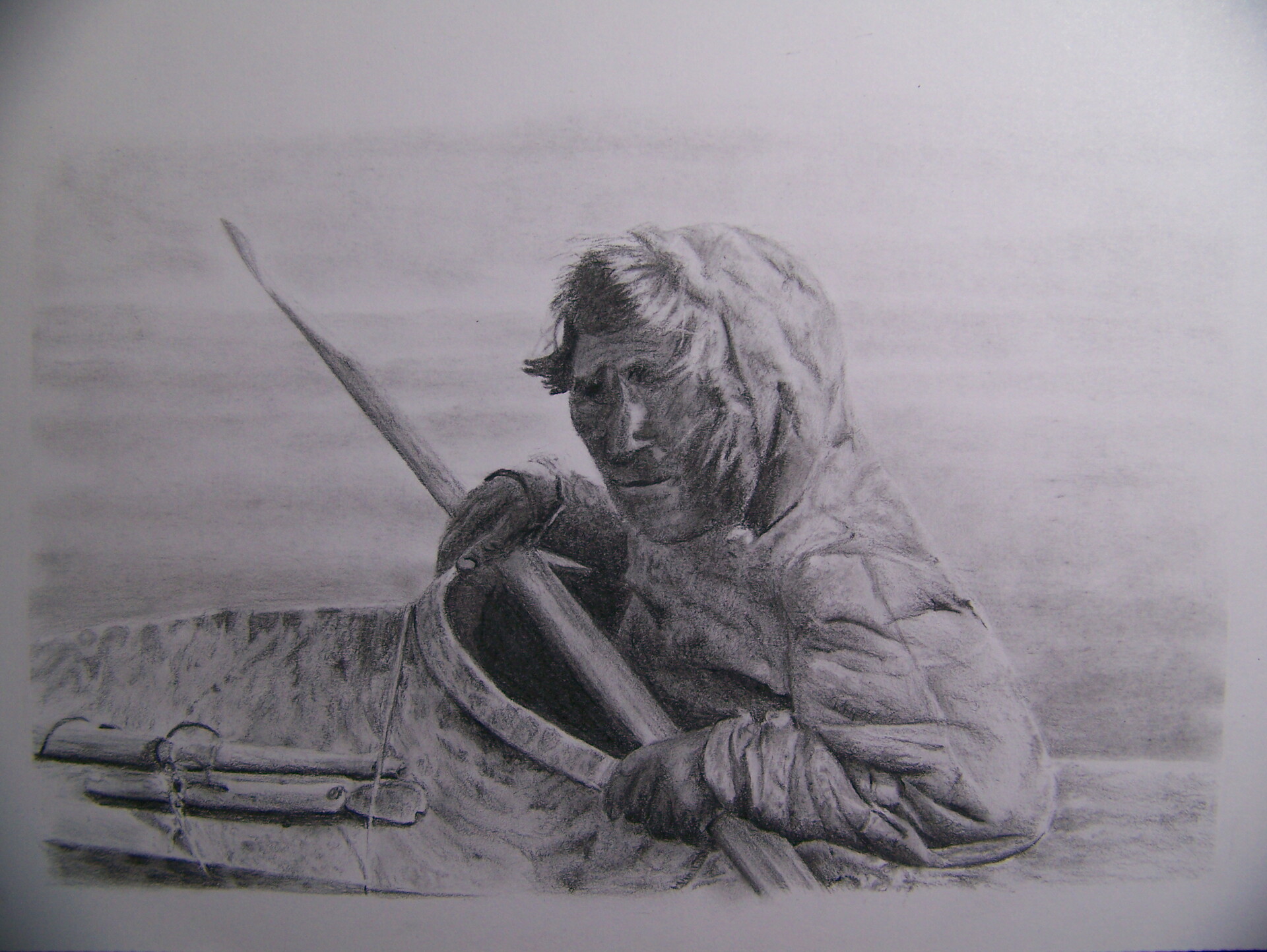 ArtStation - Charcoal of an Inuit hunter