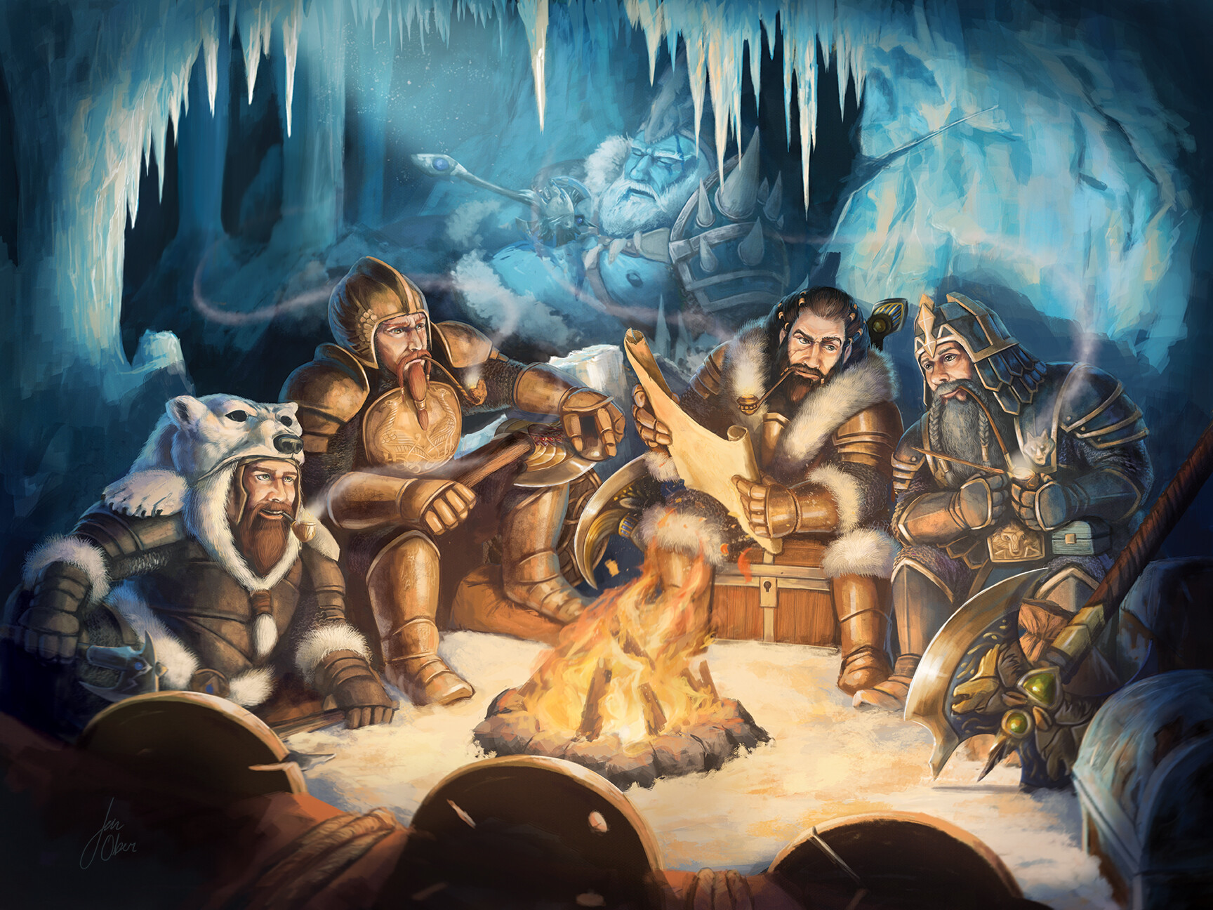 Jennifer Ober - DND Dwarves After Battle