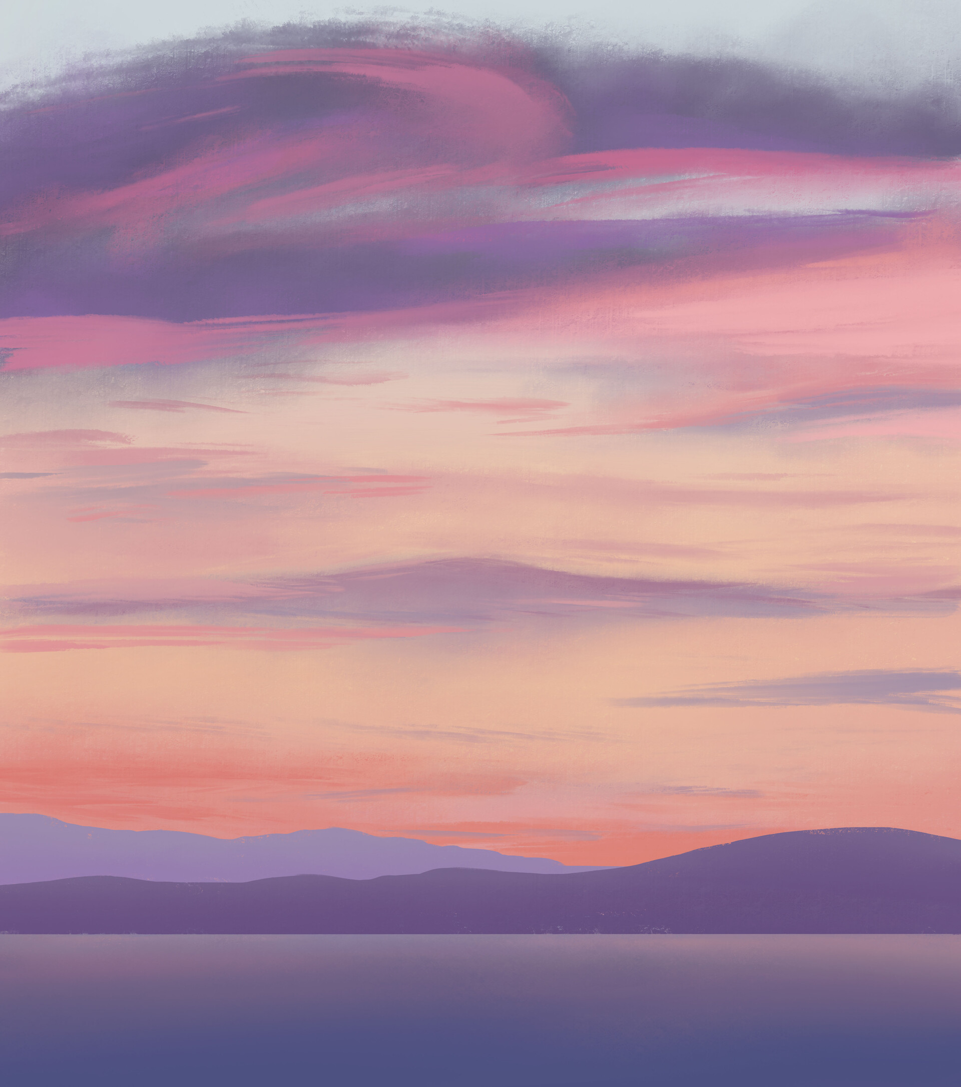 fluffy sunset clouds