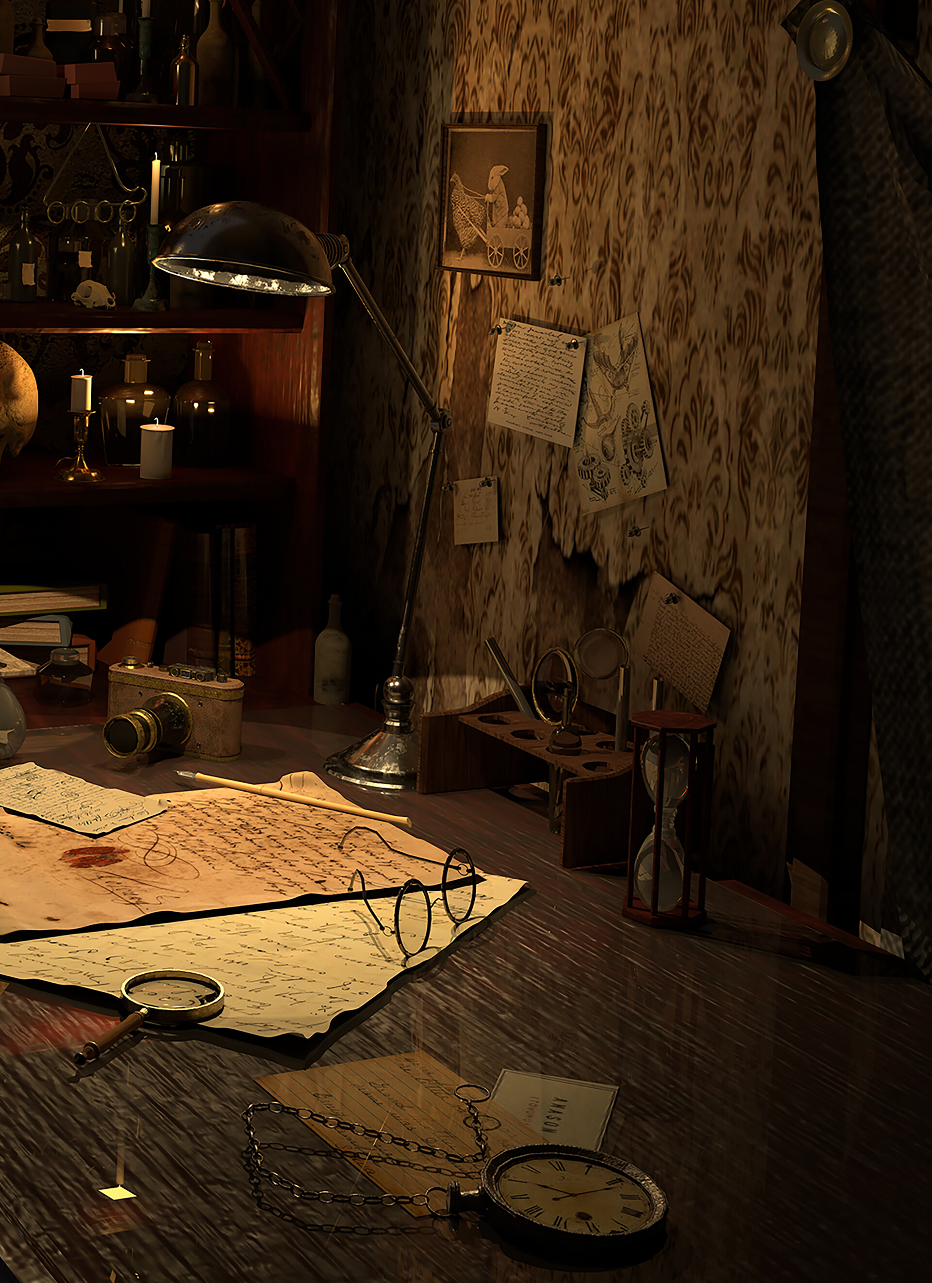 ArtStation - 3D Environment Design Modeling-Medieval Pharmacist Office ...