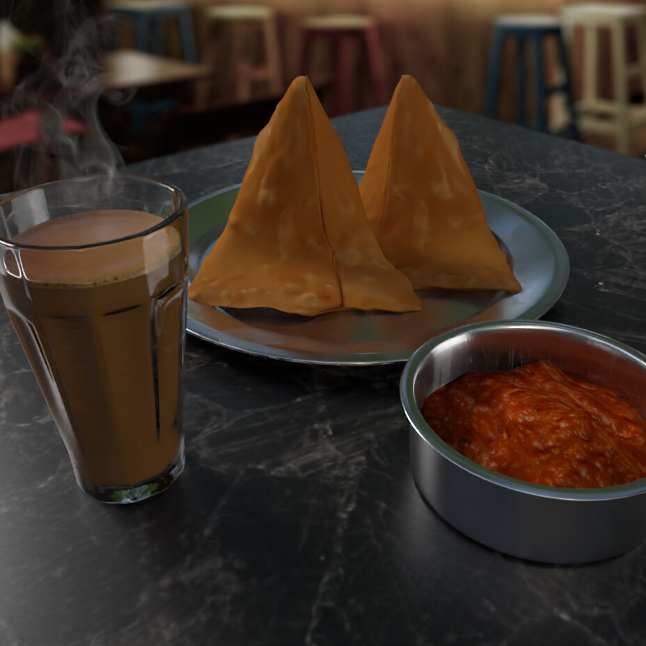 ArtStation - Samosa with tea