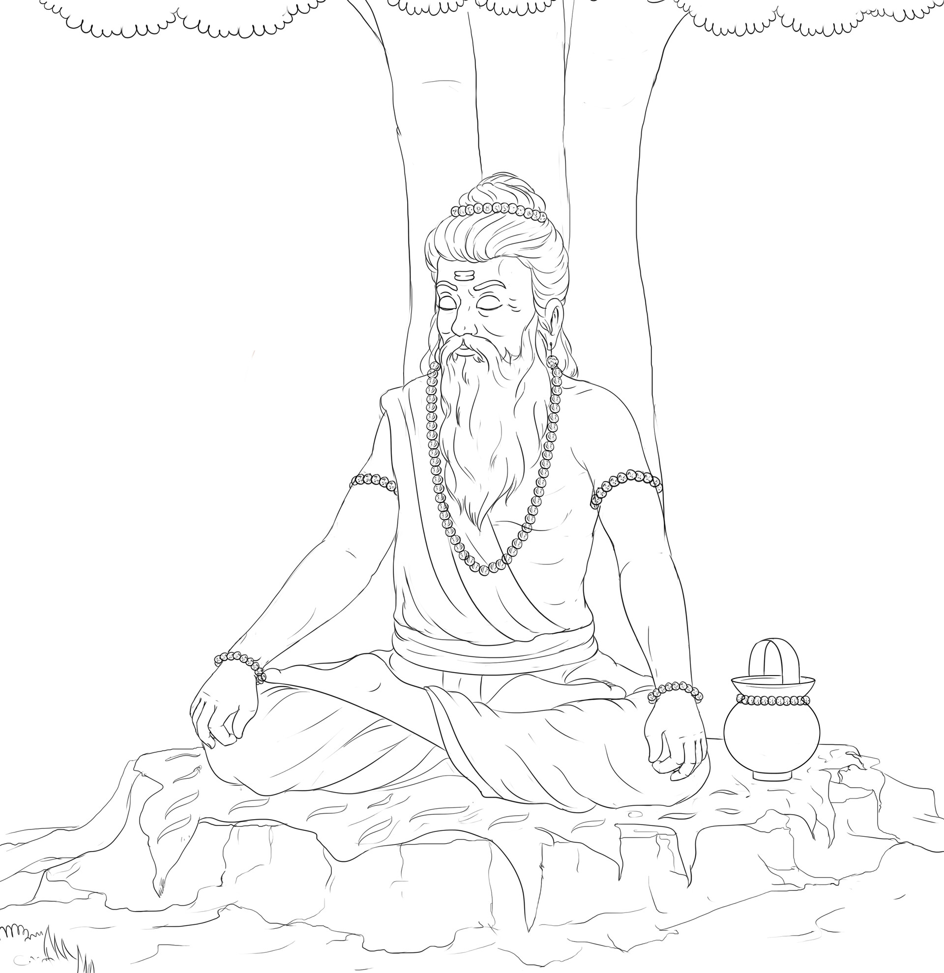 Rishi Clipart Black And White