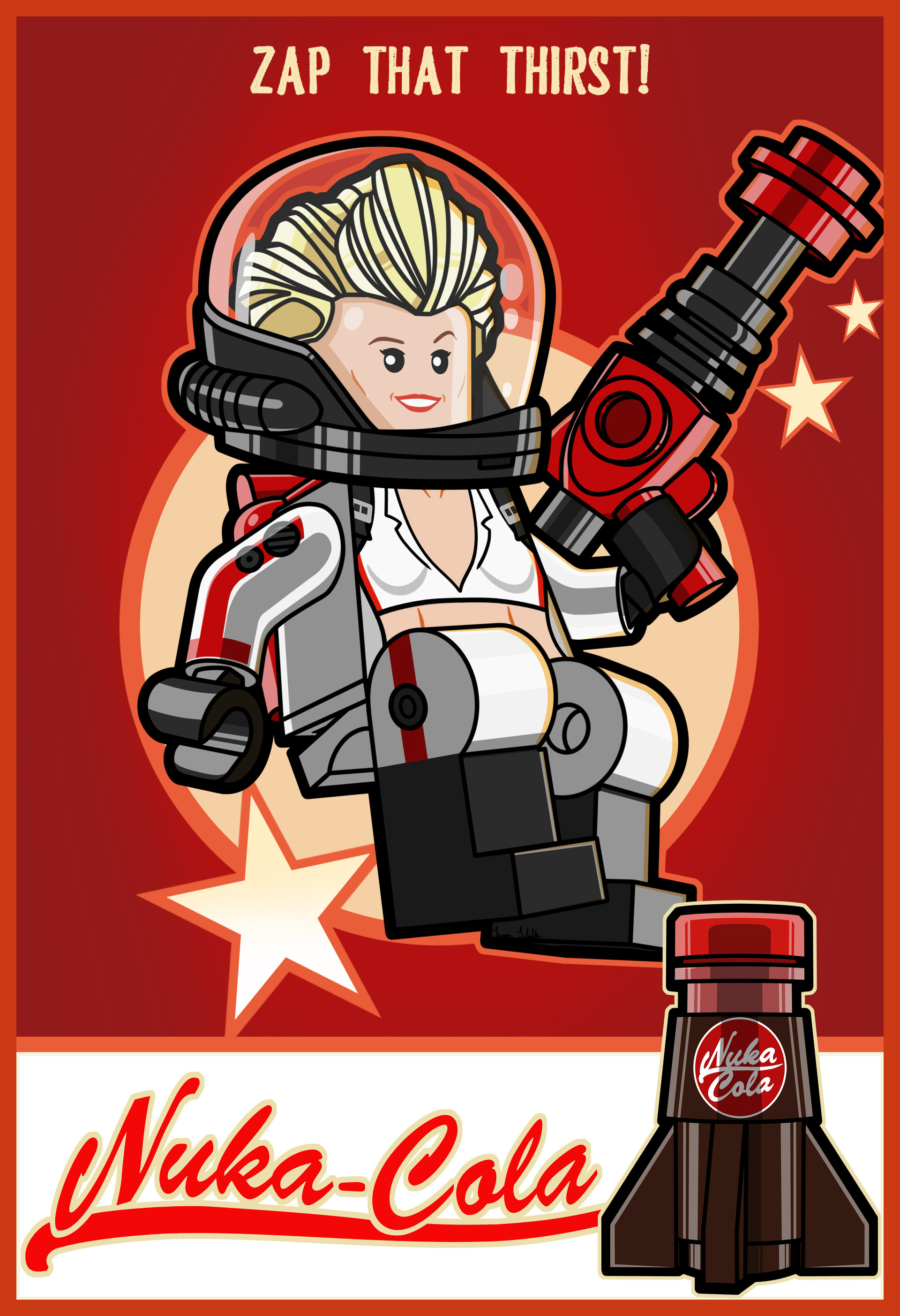 ArtStation - LEGO Nuka Girl "Zap That Thirst!" Poster (Fallout)