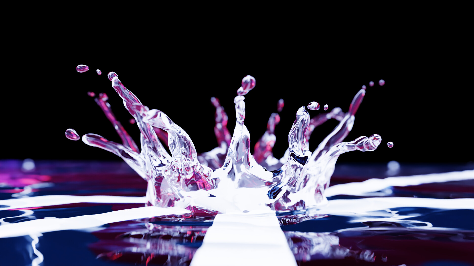 ArtStation - One 3D Water Splash with different lighting styles