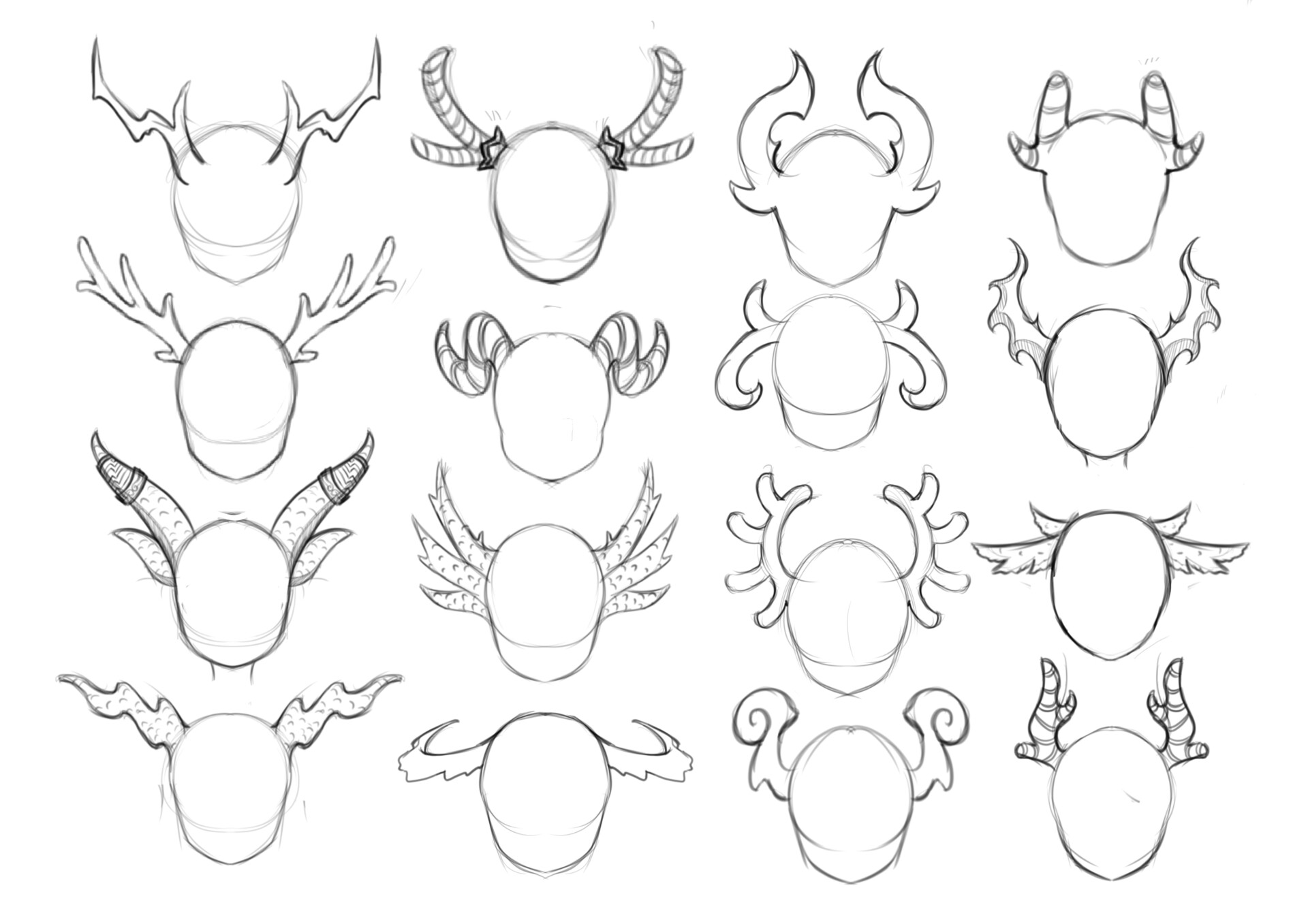 how to draw anime horns