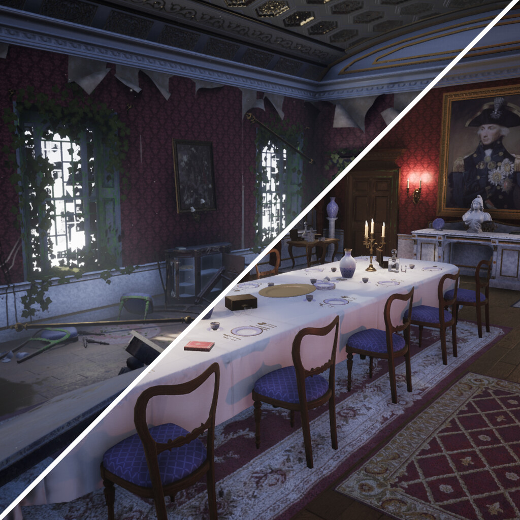 ArtStation - Victorian Dining Room ~Maintained to ruin~
