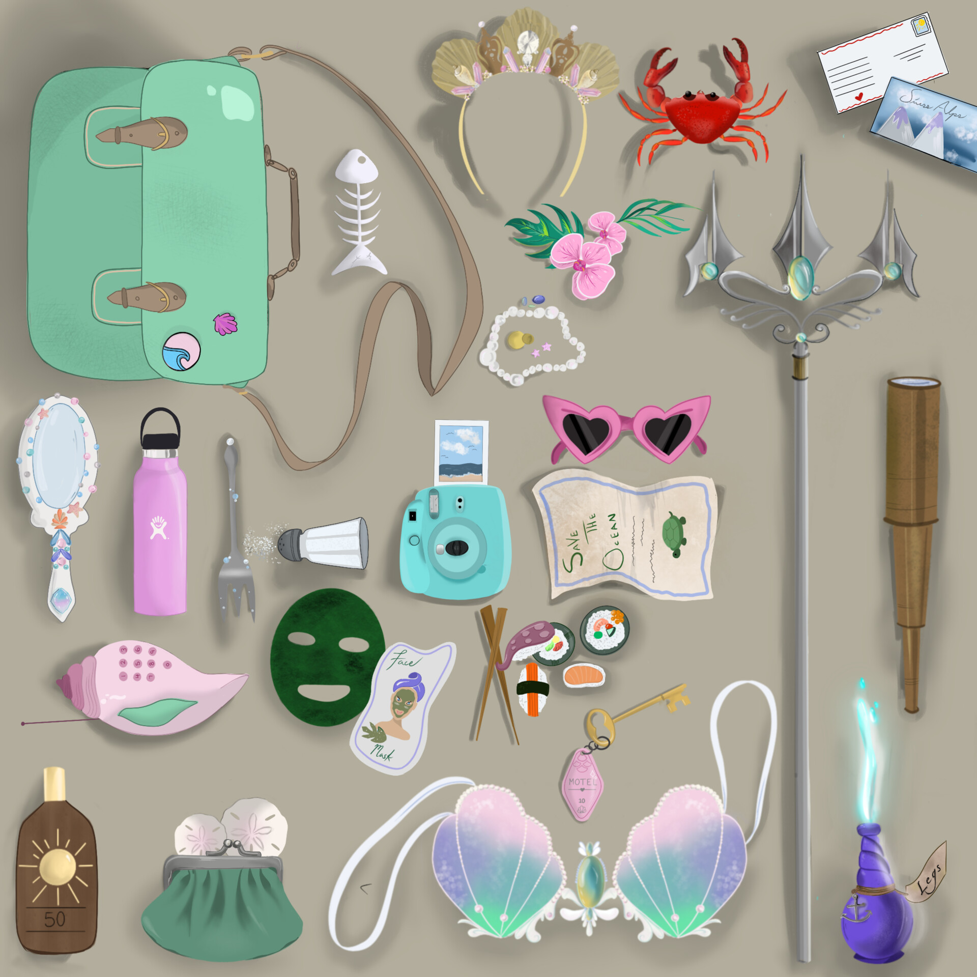 ArtStation - Vsco Mermaid Knolling