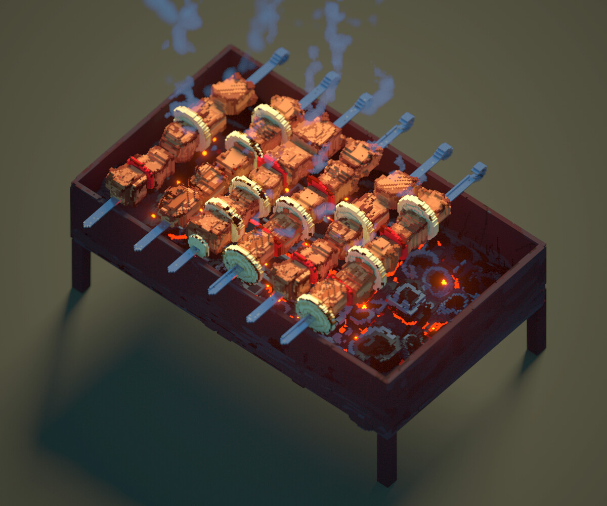 ArtStation - Voxel kebab meat