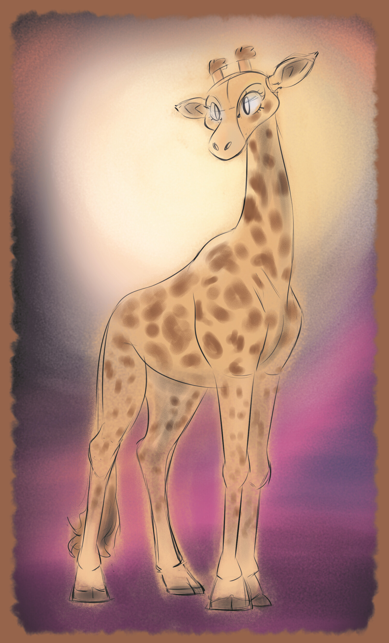 how to draw the back of a giraffe