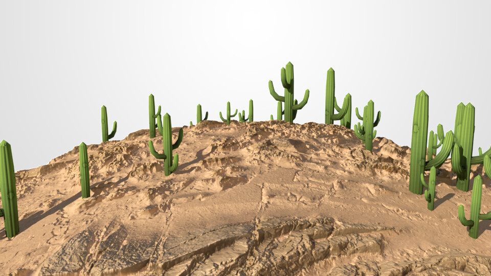 ArtStation - 3d desert low poly