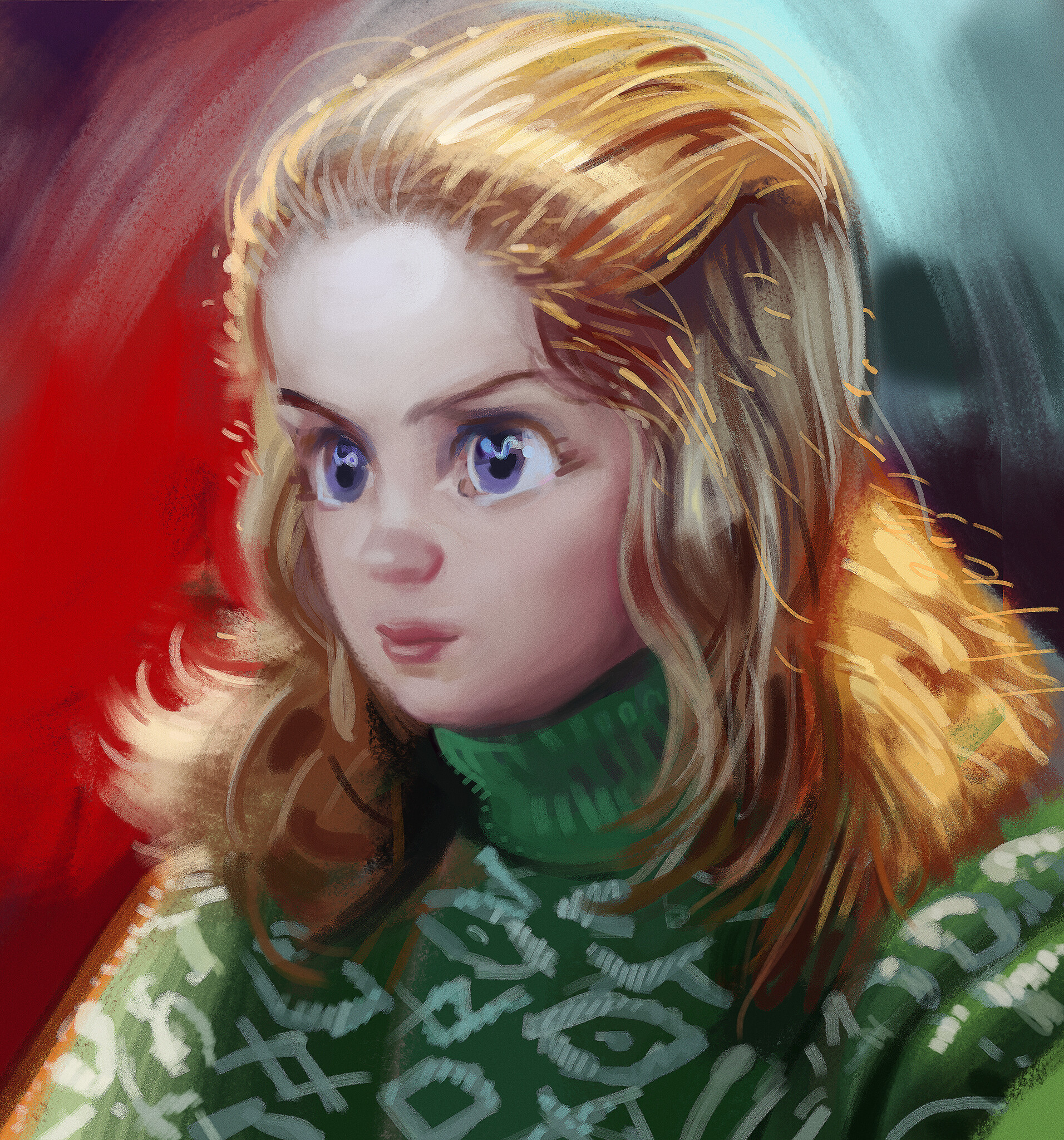 ArtStation - girl in sweater
