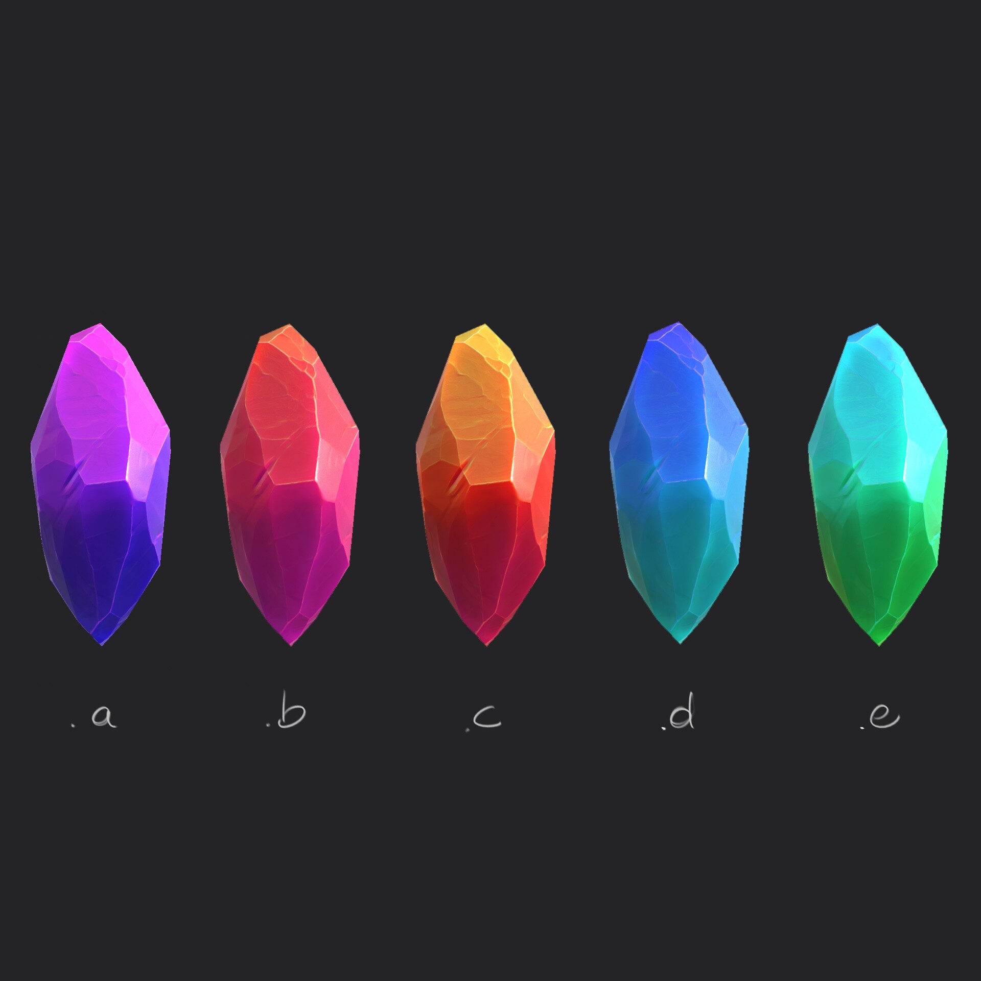 ArtStation - Stylized magic crystals