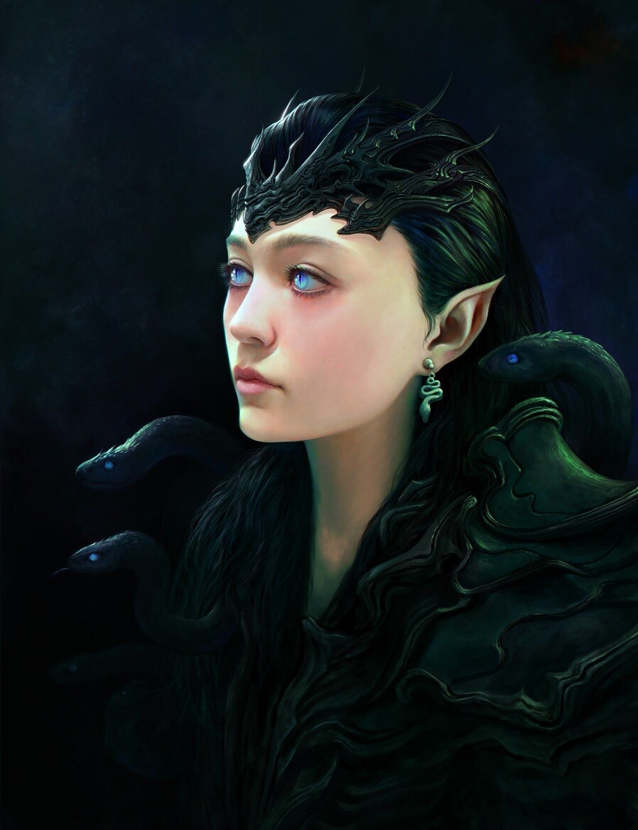 Snake Princess by Ujin Shamoney : r/ImaginaryElves