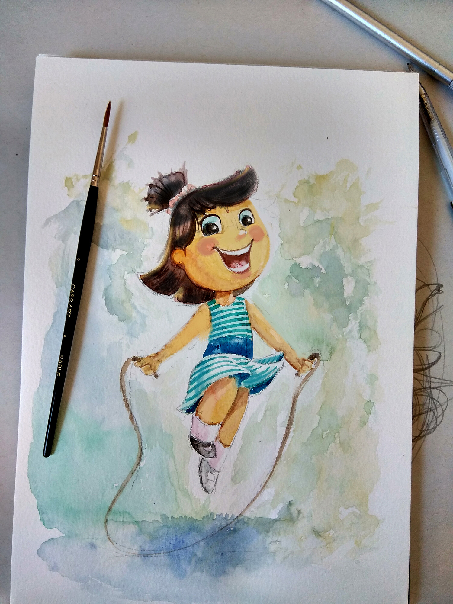 ArtStation - skipping girl