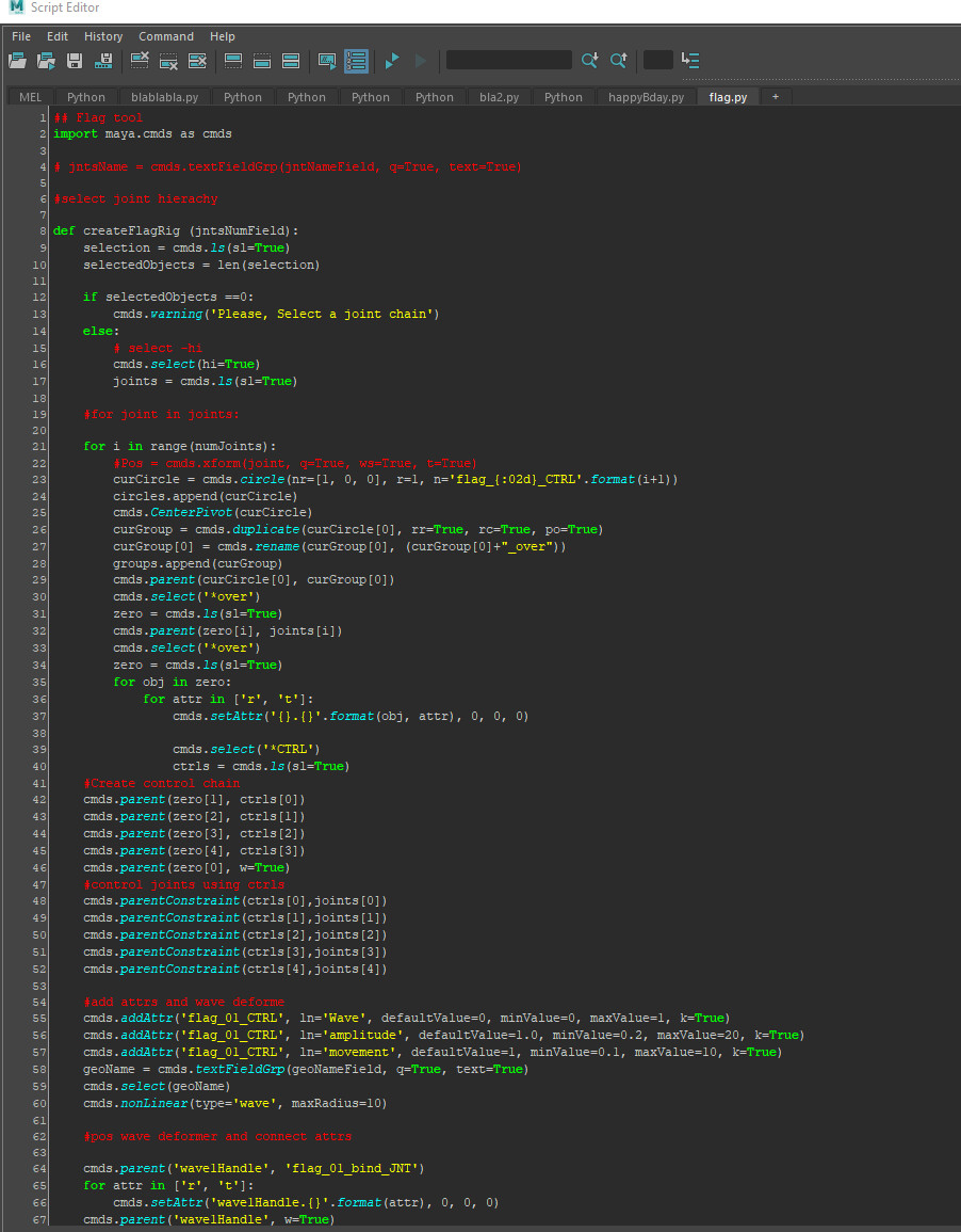 Daniela Restrepo - Flag rig script