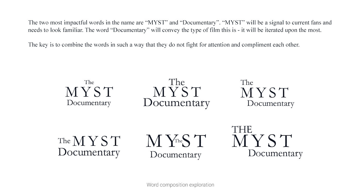Iuliana U - The MYST Documentary Logo Design Process