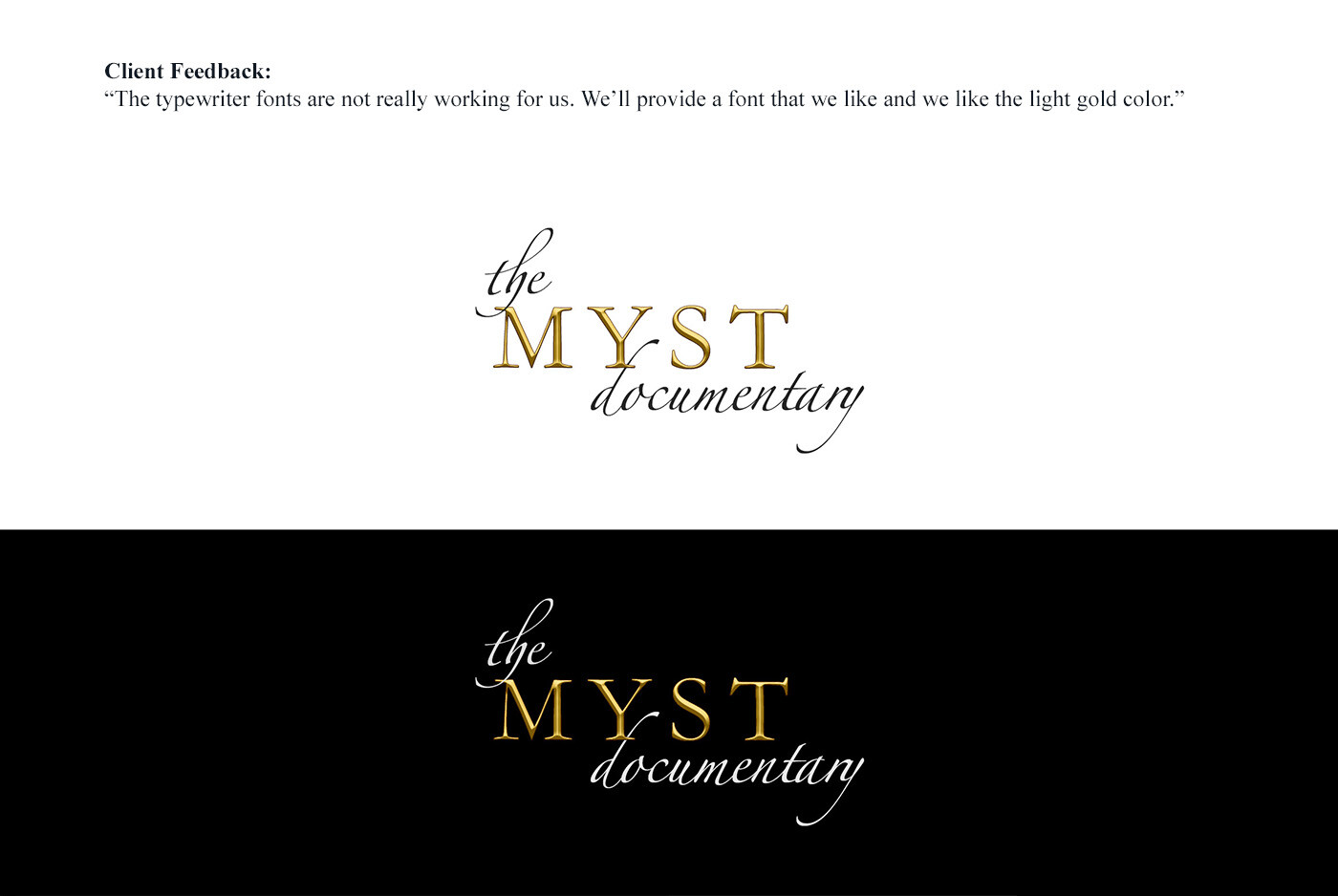 Iuliana U - The MYST Documentary Logo Design Process